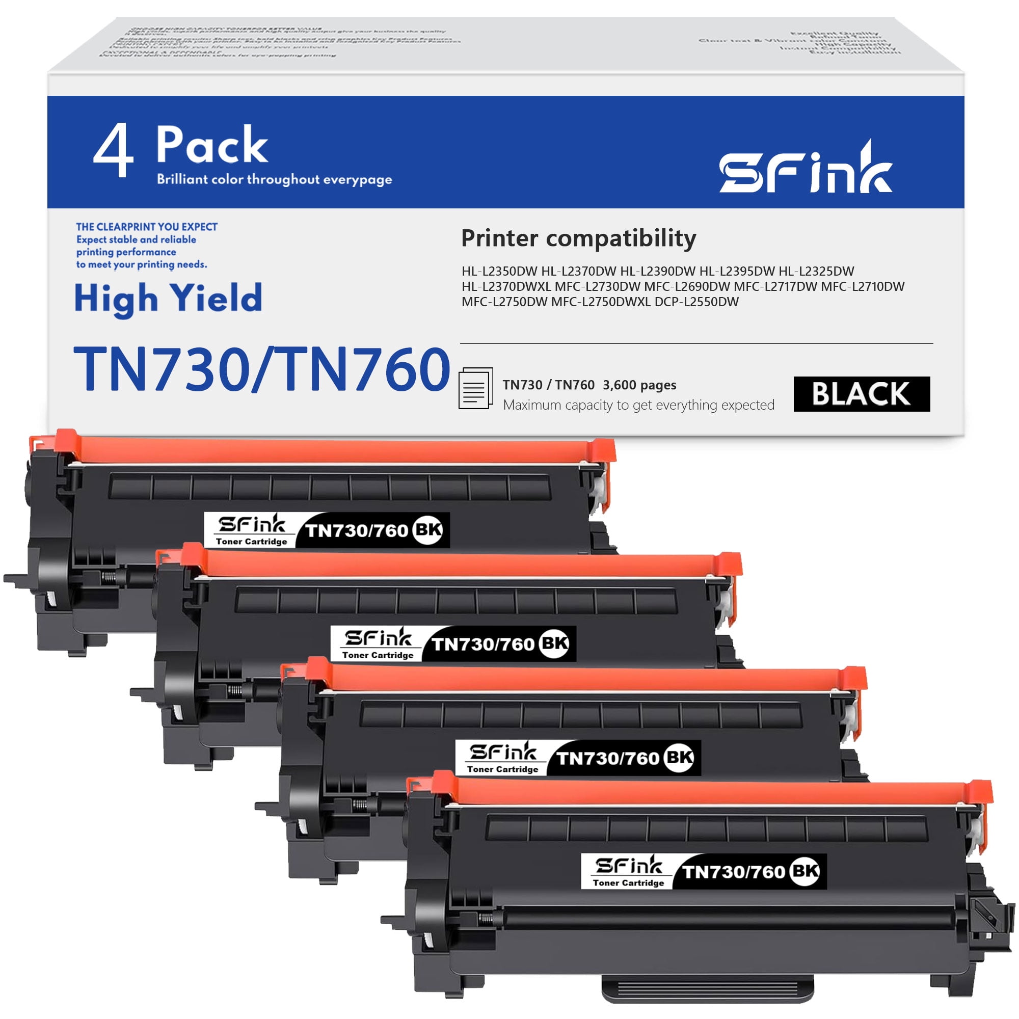 TN730/TN760 Toner Cartridge Replacement for Brother TN760 TN730 Toner ...