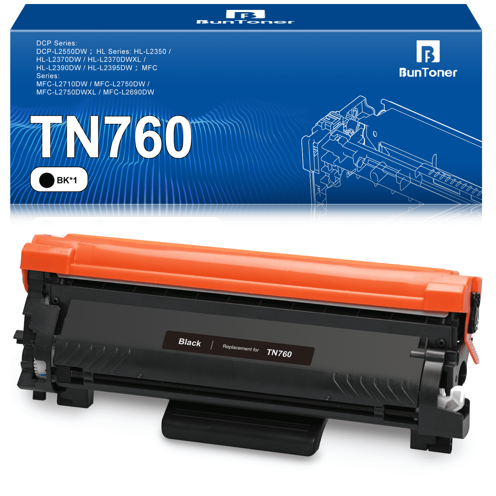 TN760 TN-760 Toner Cartridge Replacement for Brother TN730 TN-730 for ...