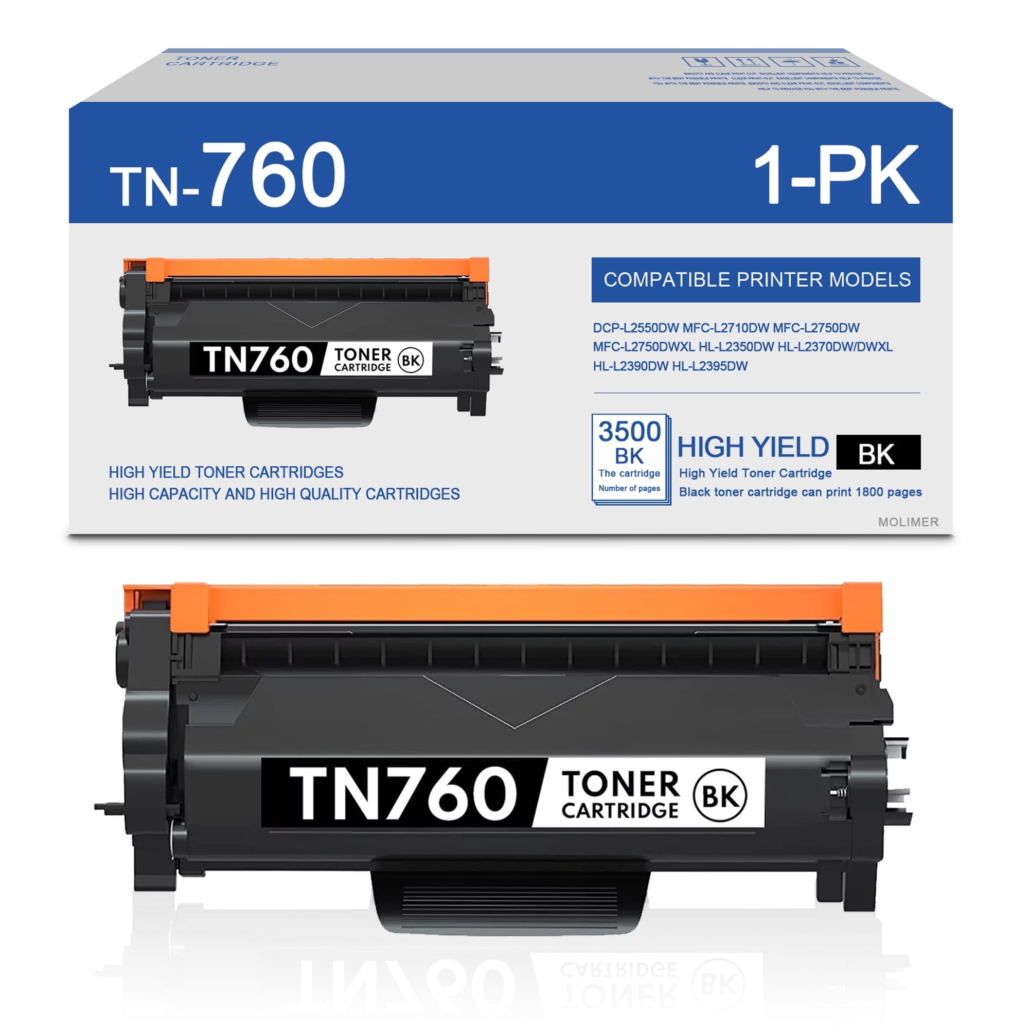 TN760 TN-760 Toner Cartridge Black - Compatible 1 Pack TN-760 TN730 ...
