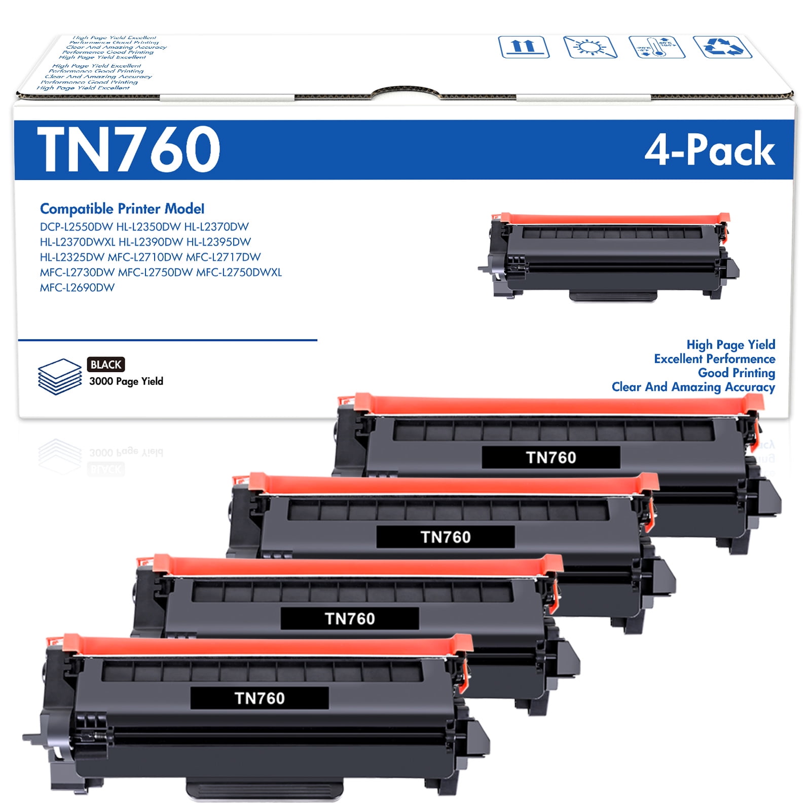 TN760 Toner Cartridge Compatible for Brother TN-760 TN 760 TN730 TN-730 ...