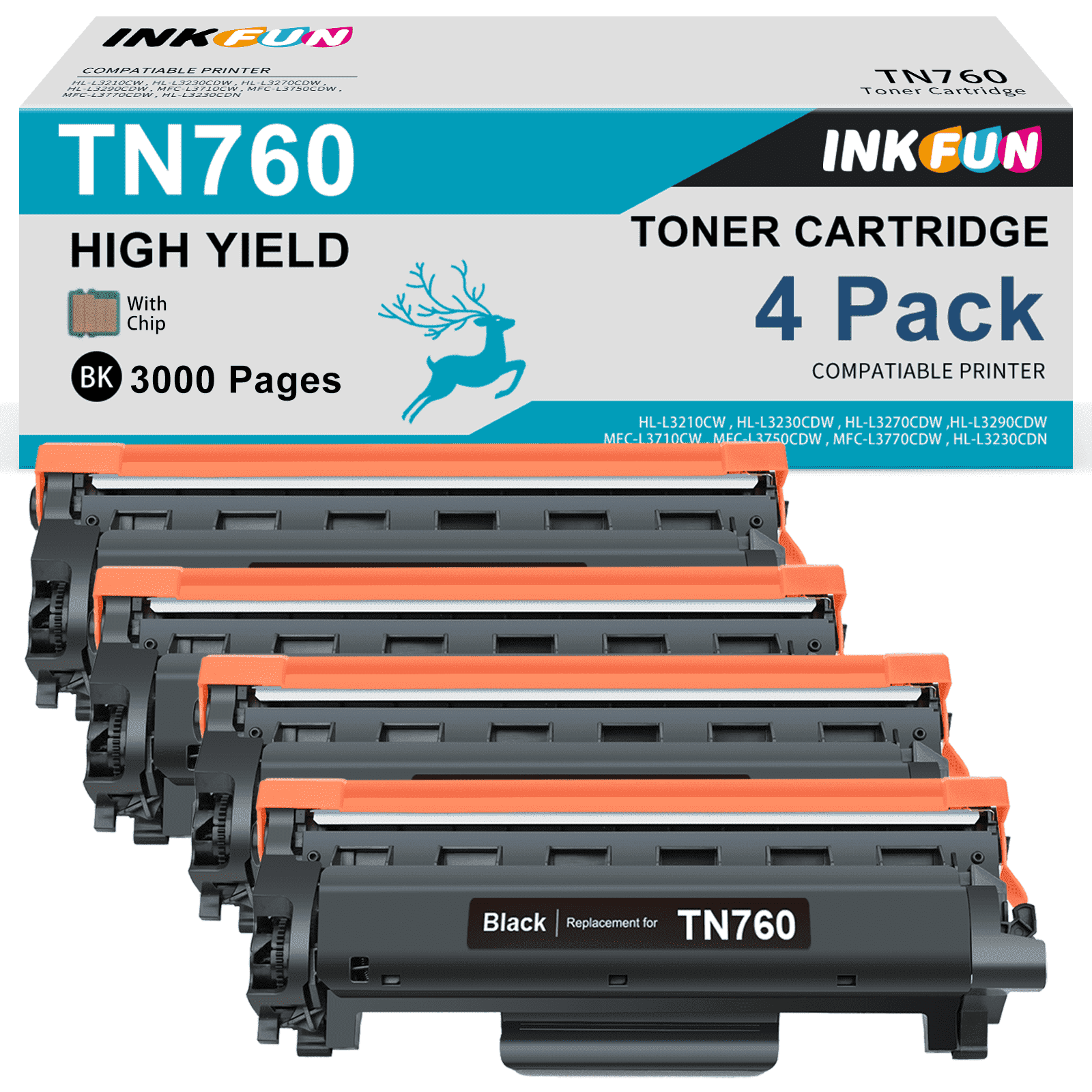 TN760 Toner Replacement for Brother Toner TN760 for Brother TN760 Toner ...
