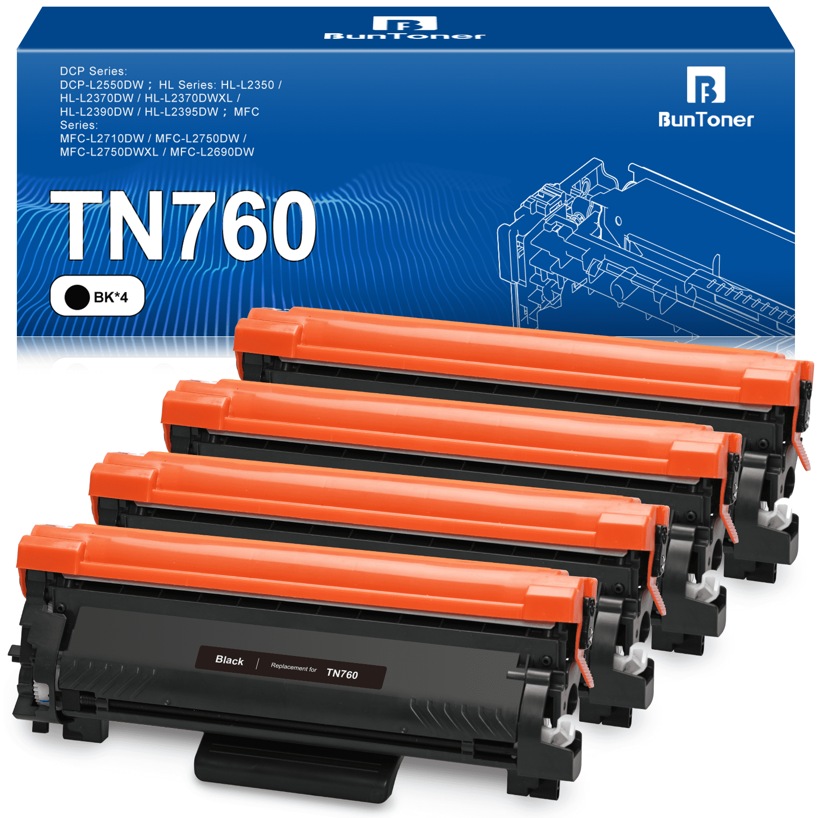 TN760 Toner Cartridge Replacement for Brother Toner TN760 TN730 TN-760 ...