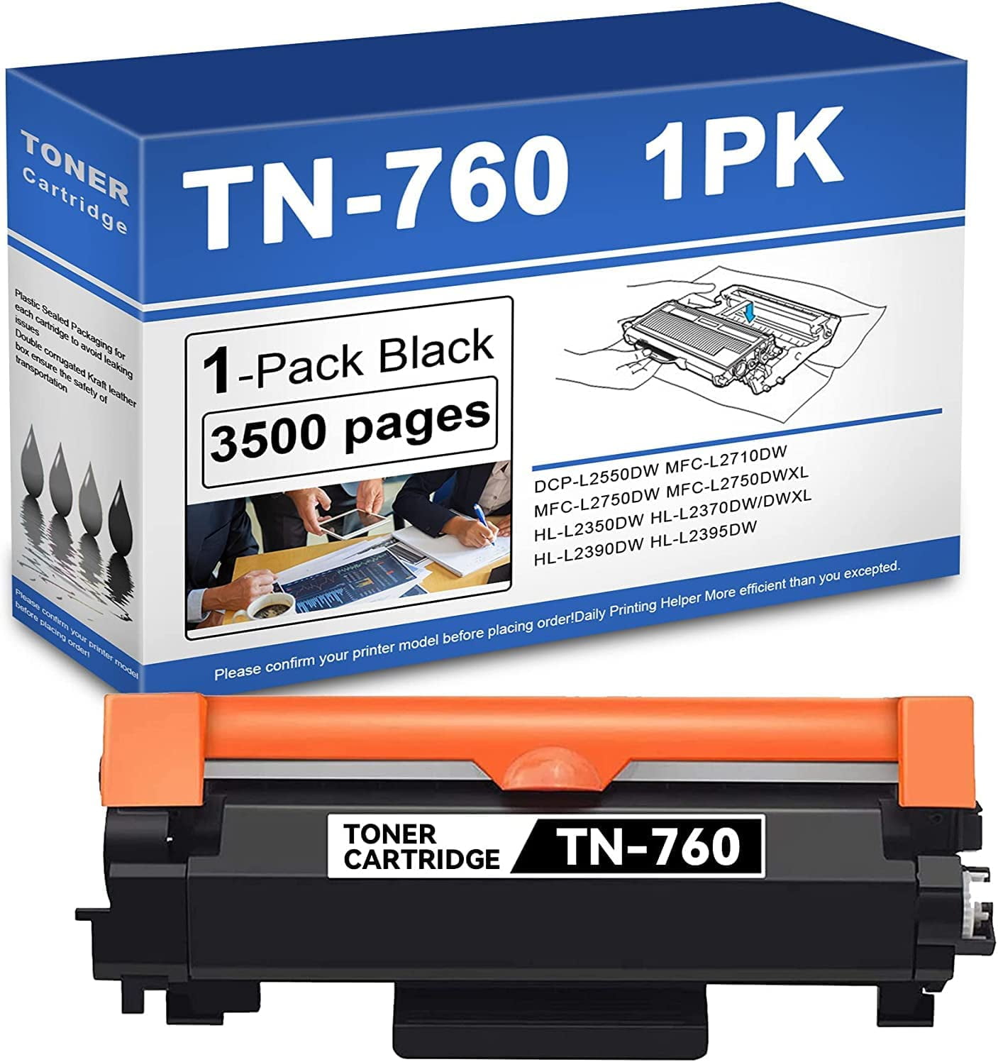 TN760 Toner Compatible TN-760 Black High Yield Toner Cartridge ...