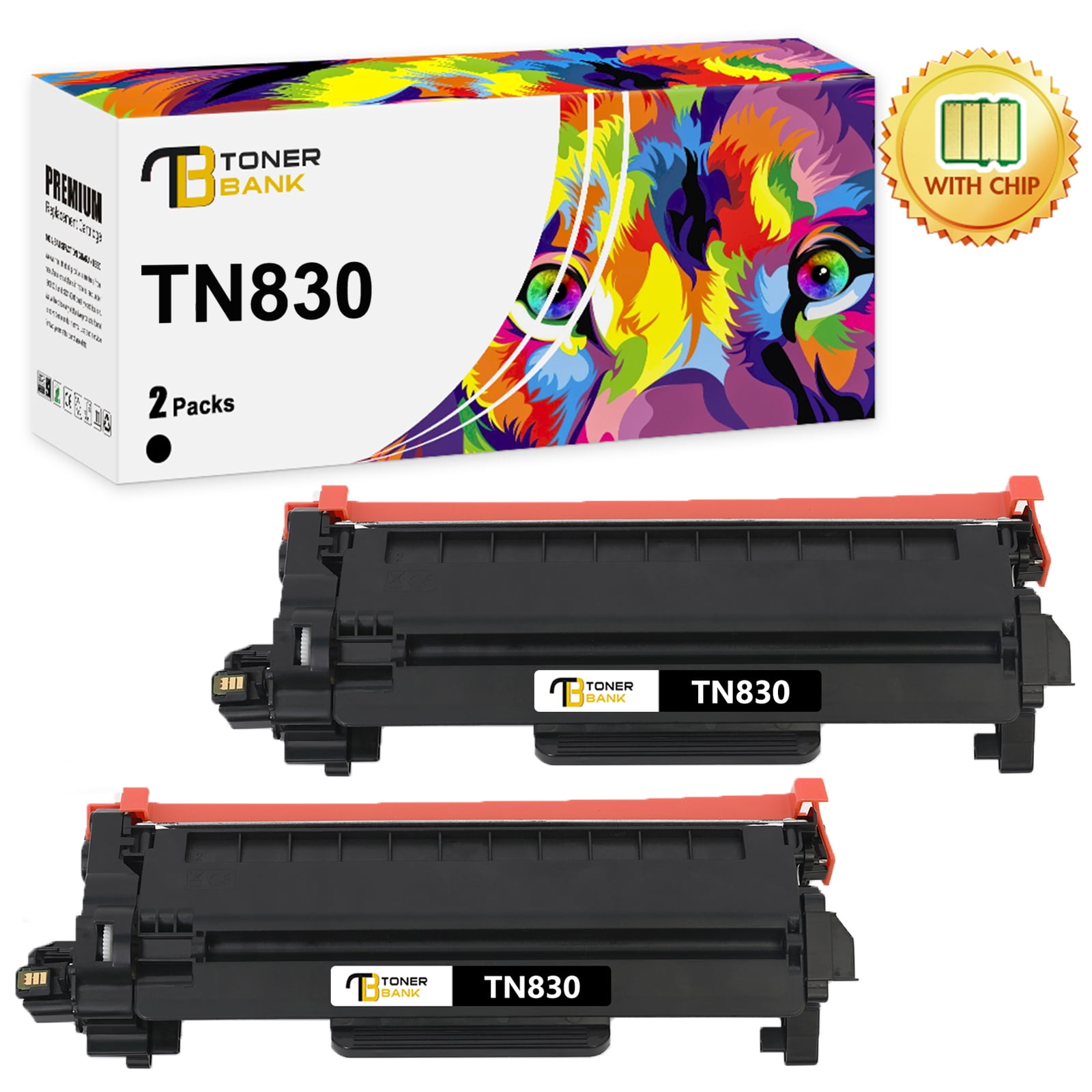 TN830 TN830XL 2-Pack Toner Cartridge Compatible for Brother TN830 TN ...