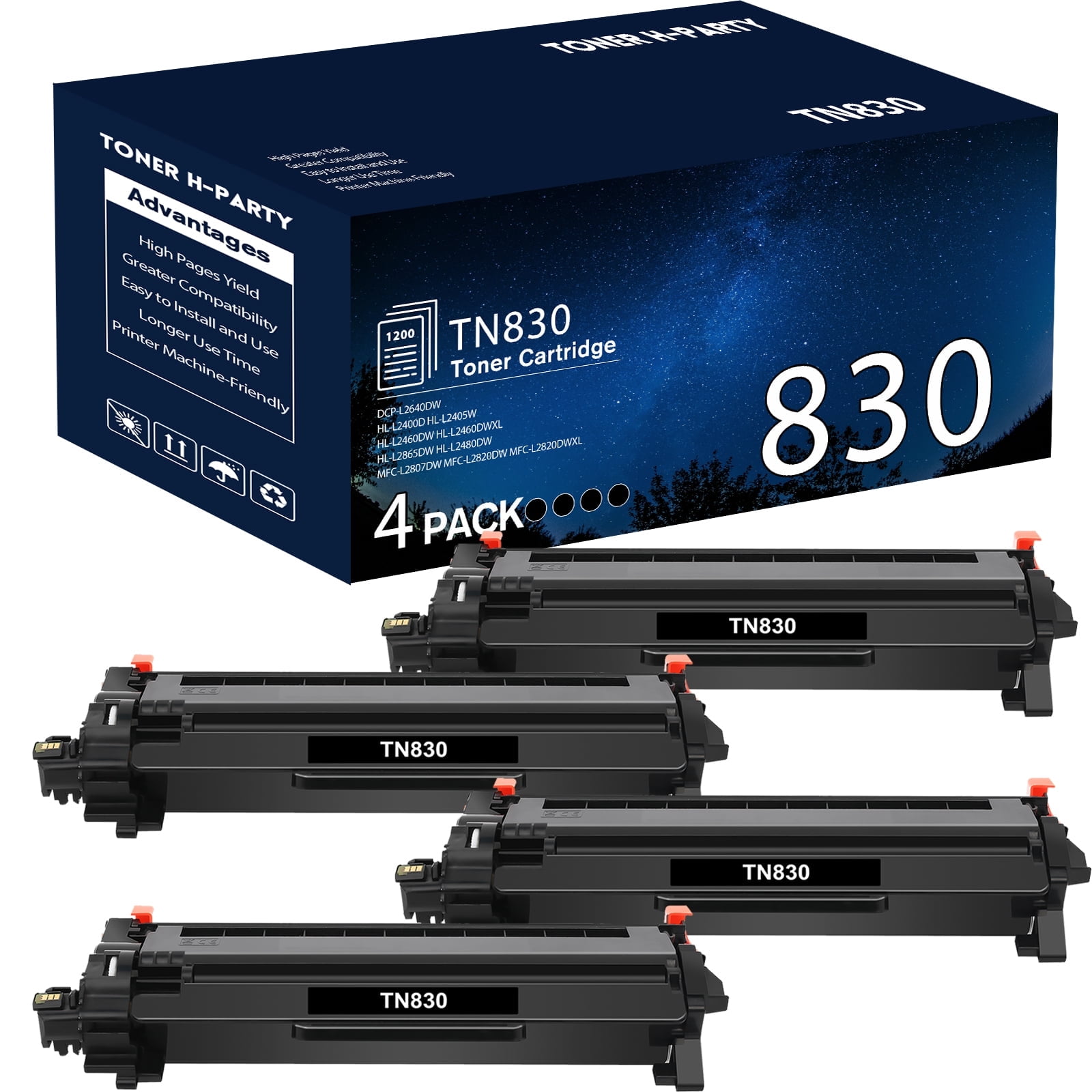 TN830 TN830XL Toner Cartridge Compatible for Brother TN830 TN-830 ...