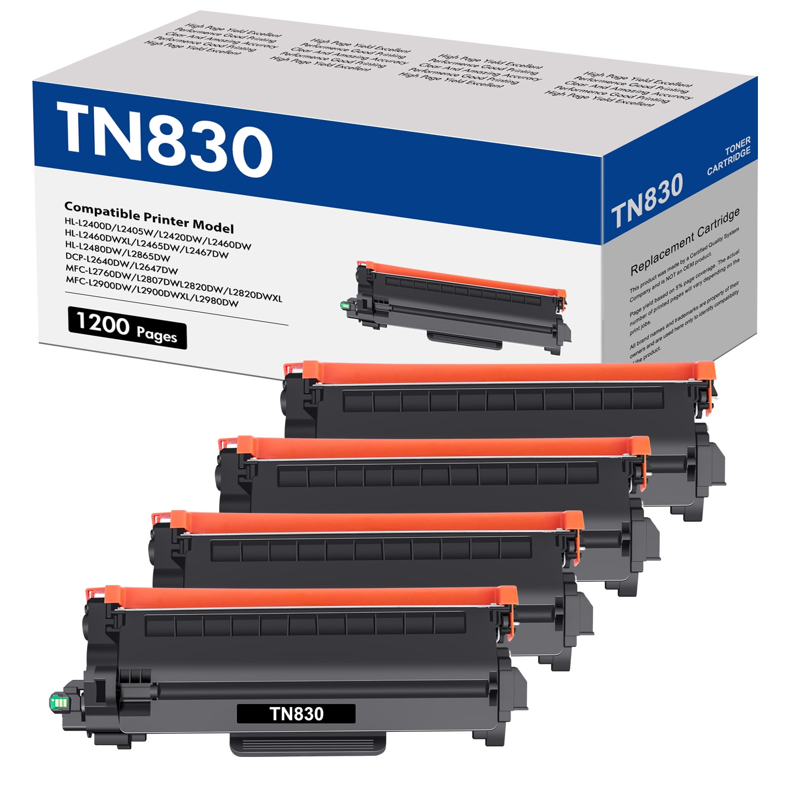 TN830 TN830XL Toner Cartridge Compatible for Brother TN830 TN-830 ...