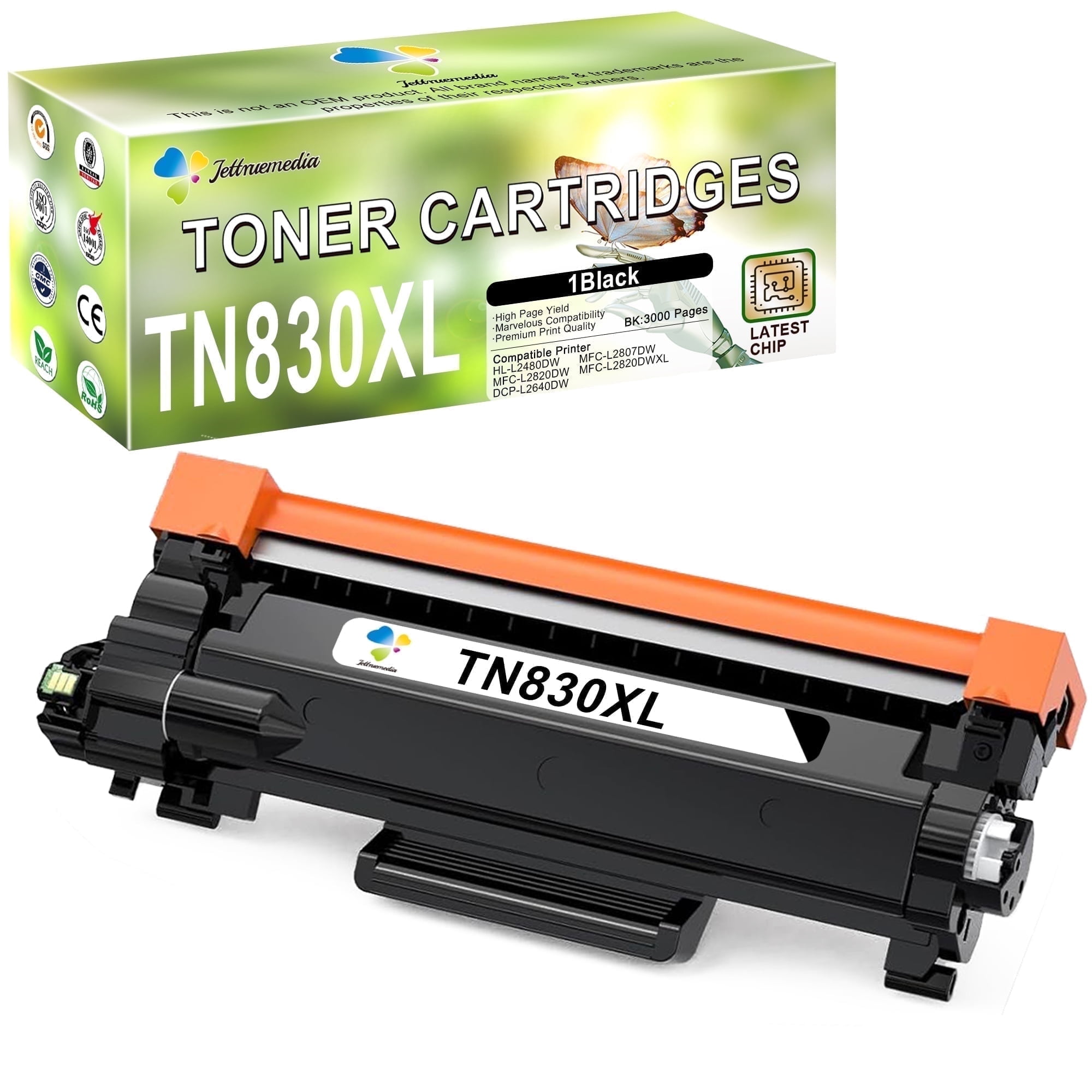 TN830XL Black Toner Cartridge Replacement for Brother TN830XL TN830 TN ...