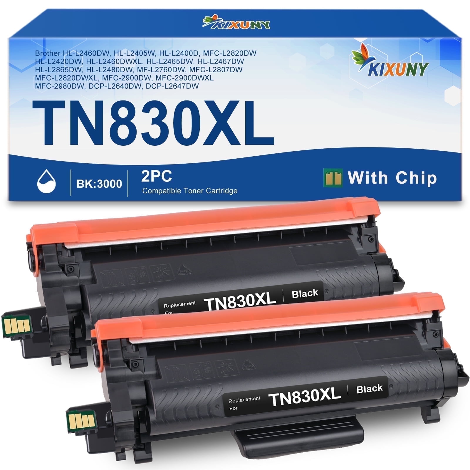 KIXUNY Black Toner Cartridge Replacement for Brother TN830 TN-830 High ...