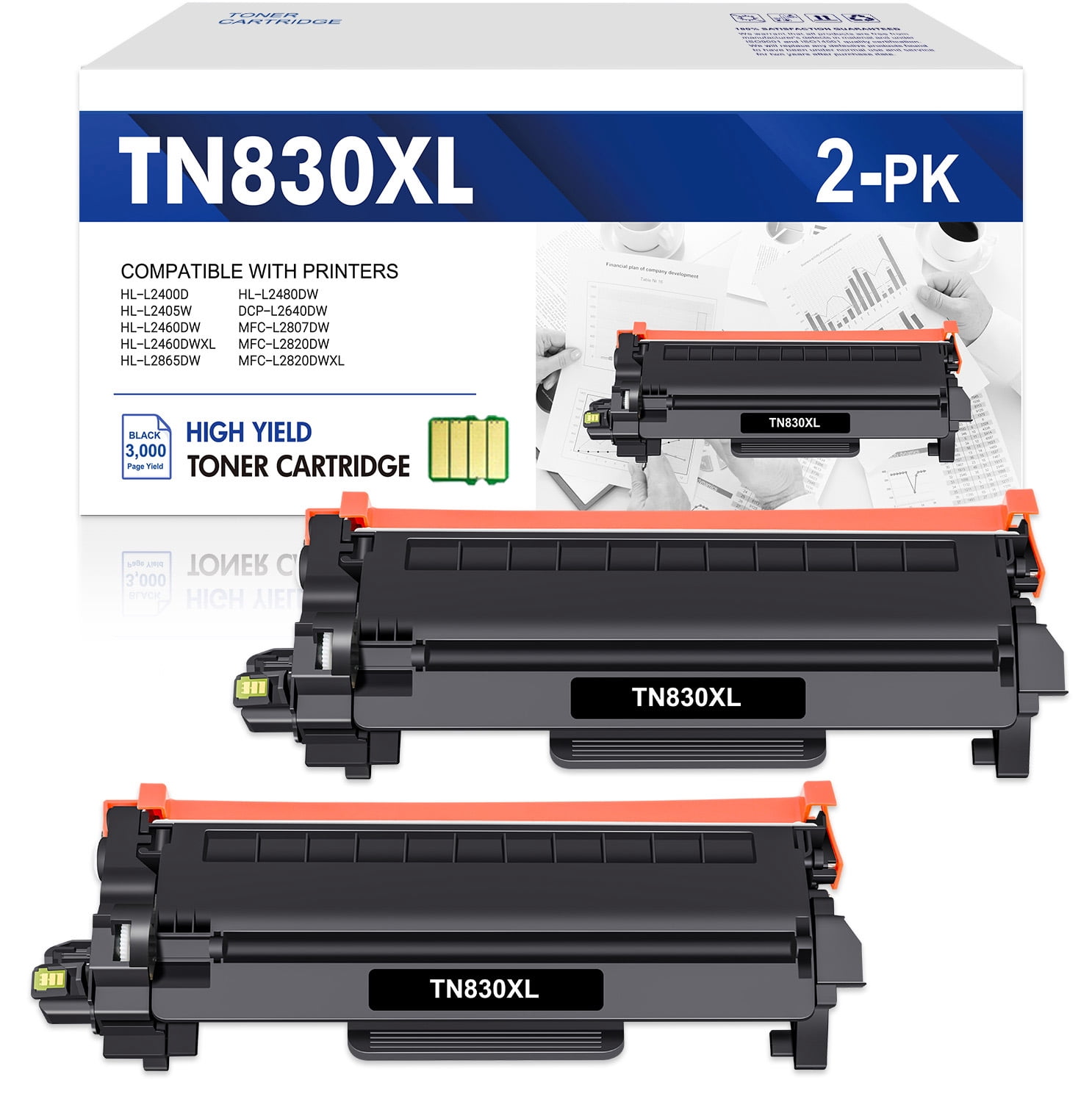 TN830 XL High Yield Toner Cartridge Black Compatible for Brother ...