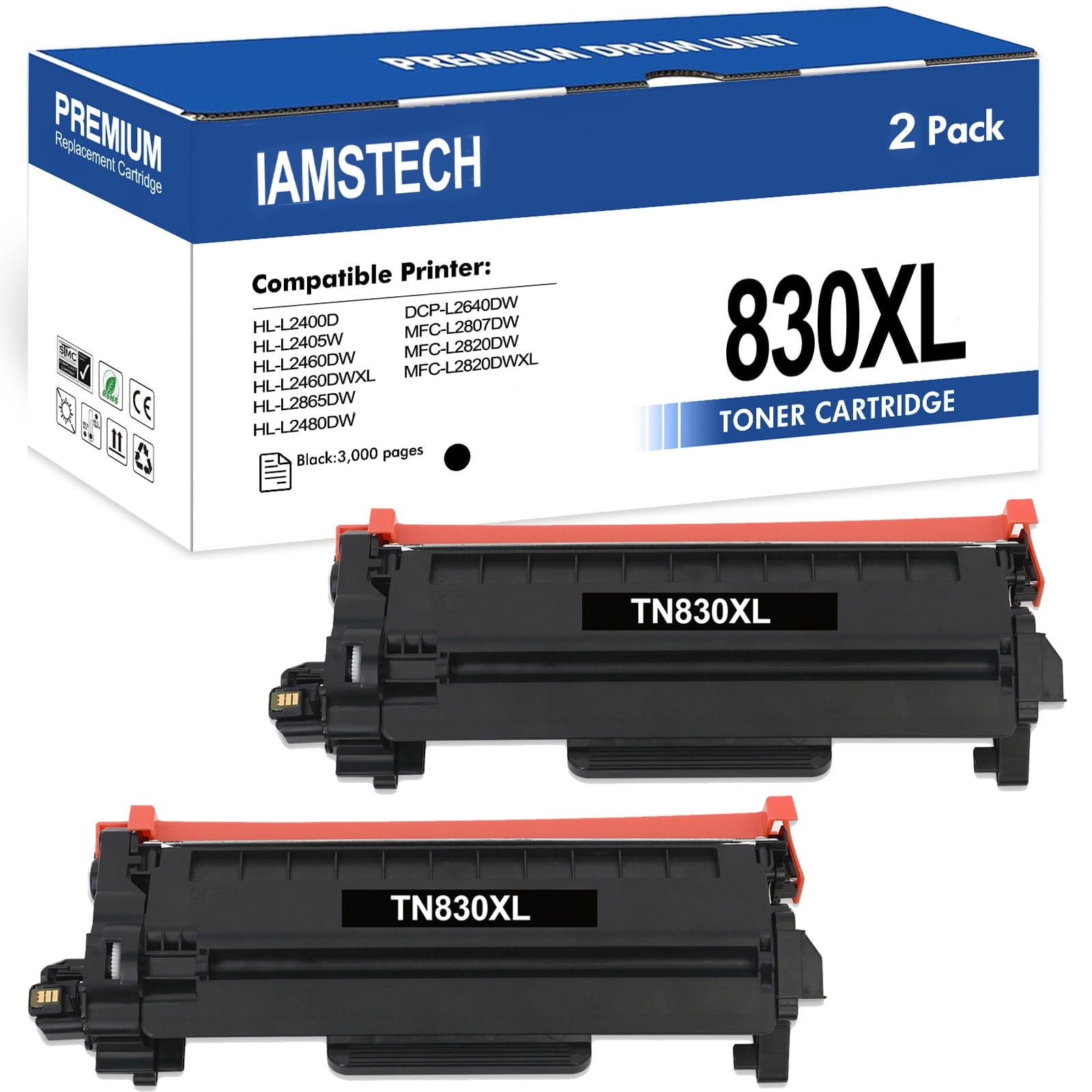 TN830XL TN830 Toner Cartridge High Yield Compatible for Brother TN830XL ...