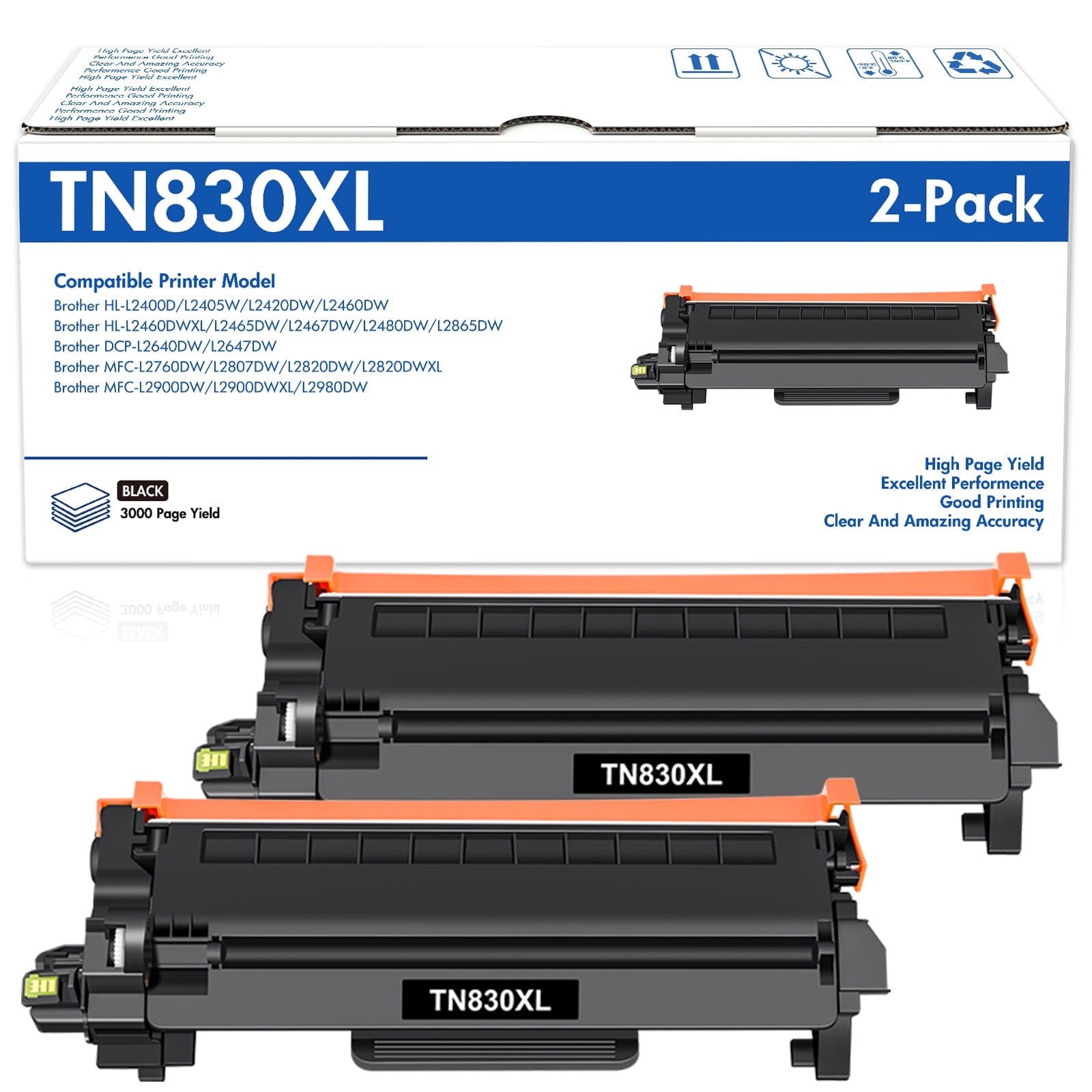 TN830XL Toner Cartridges for Brother Printer TN830XL TN-830 TN830 XL ...