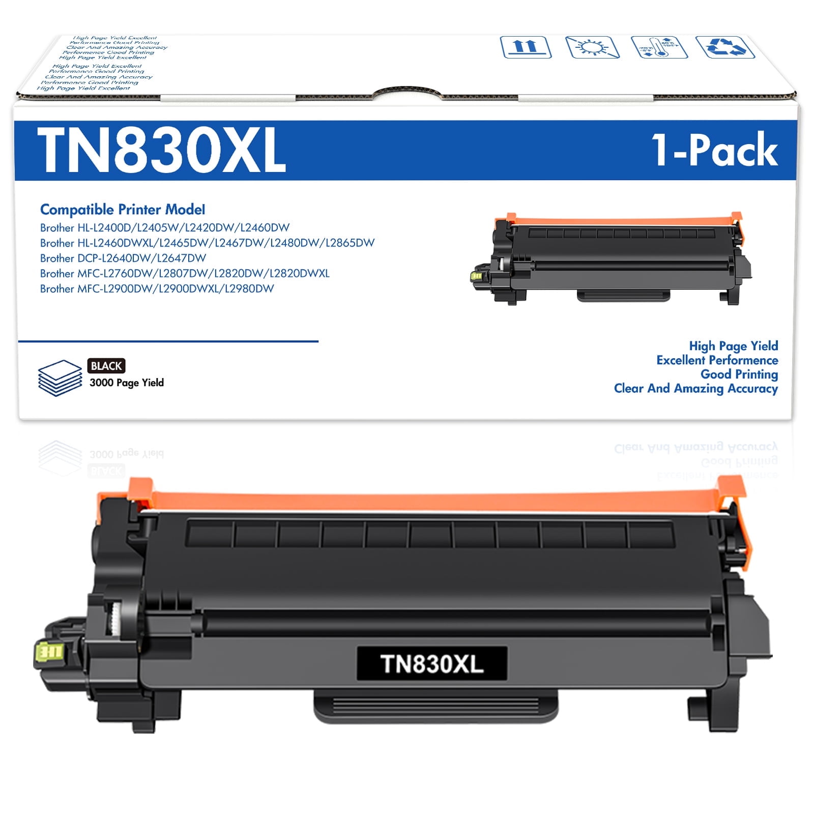 TN830XL Toner Cartridges for Brother Printer TN830XL TN-830 TN830 XL ...