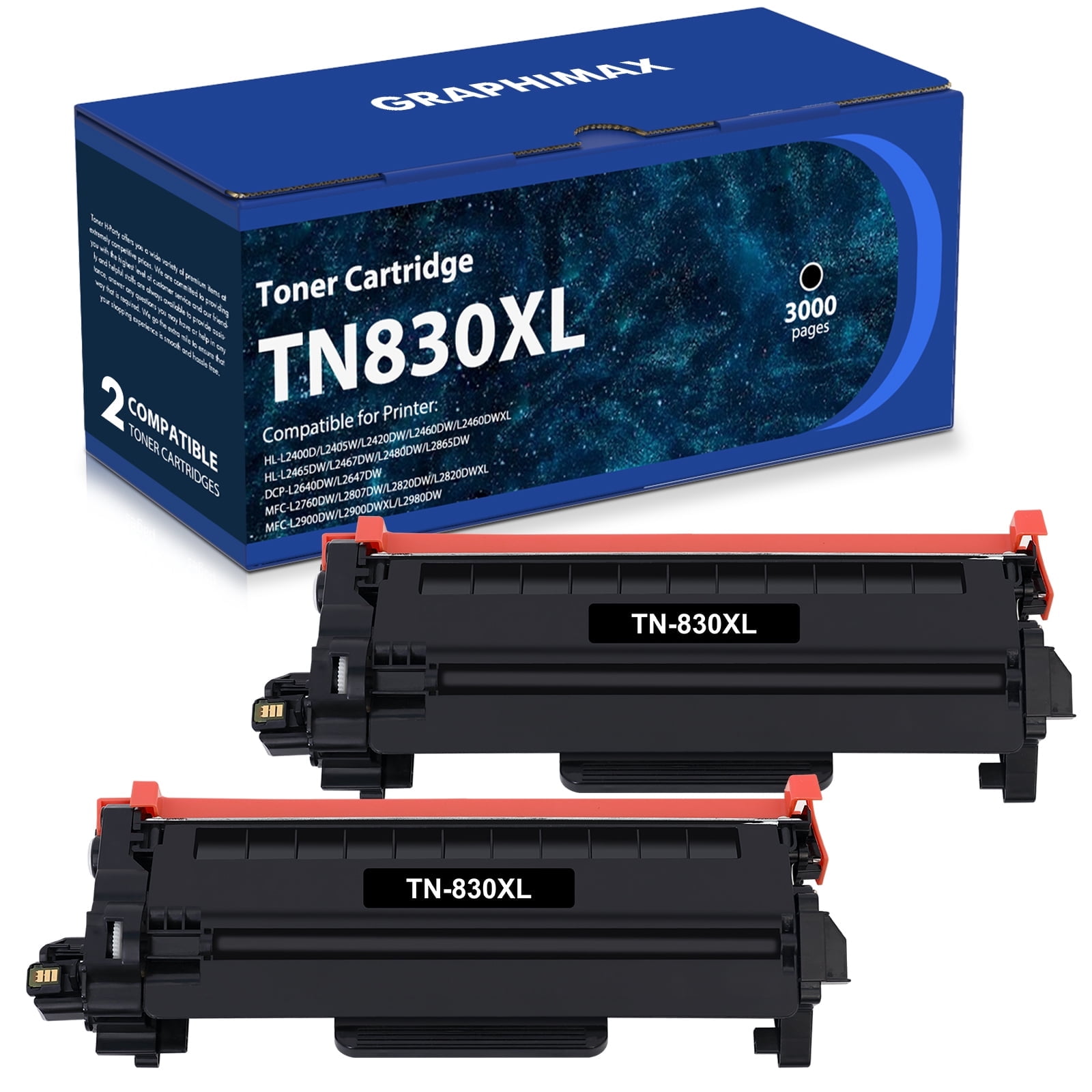 TN830XL Toner Cartridges Compatible for Brother TN830XL TN-830 TN830 ...