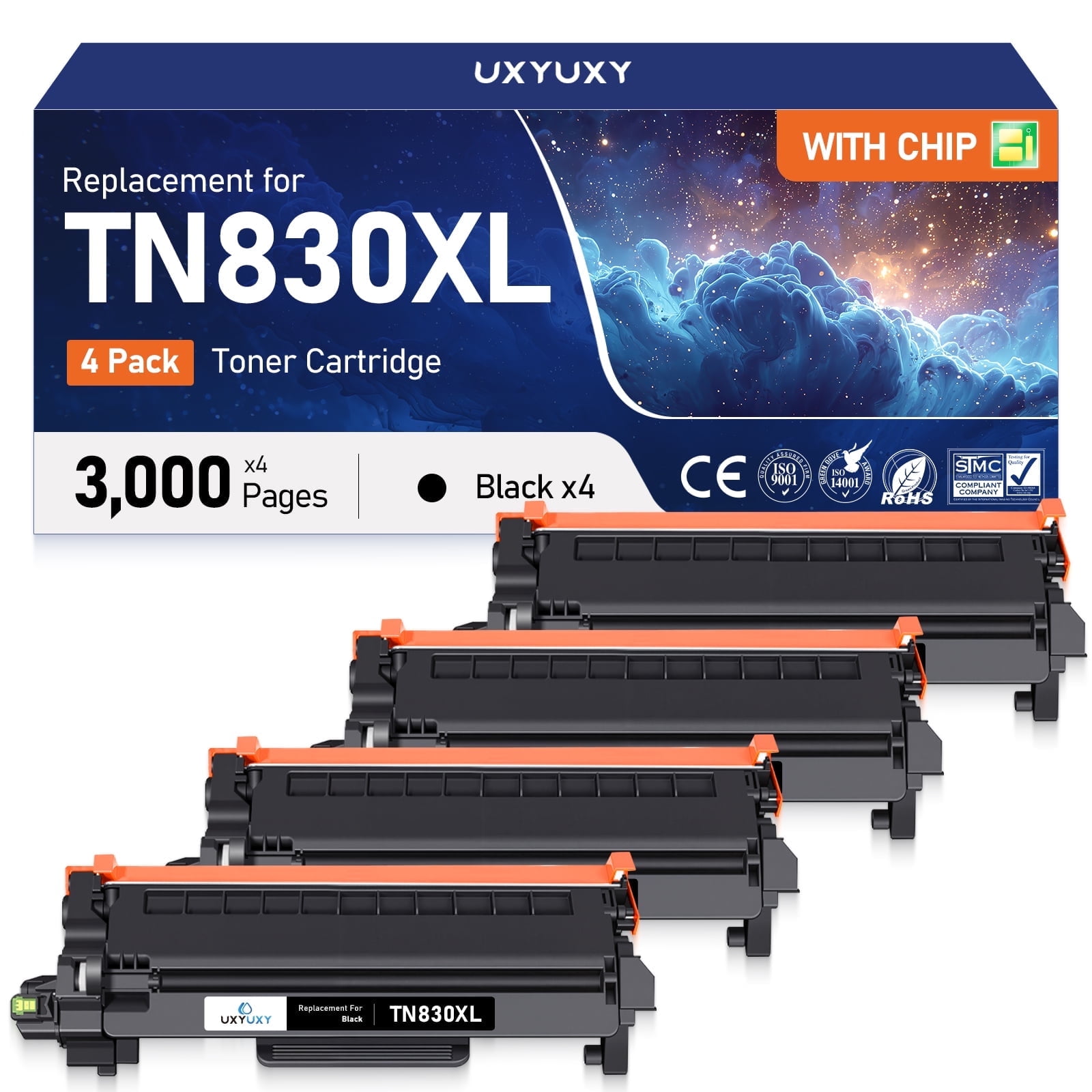 UXYUXY TN830XL Toner Cartridge Replacement, Black, High Yield ...