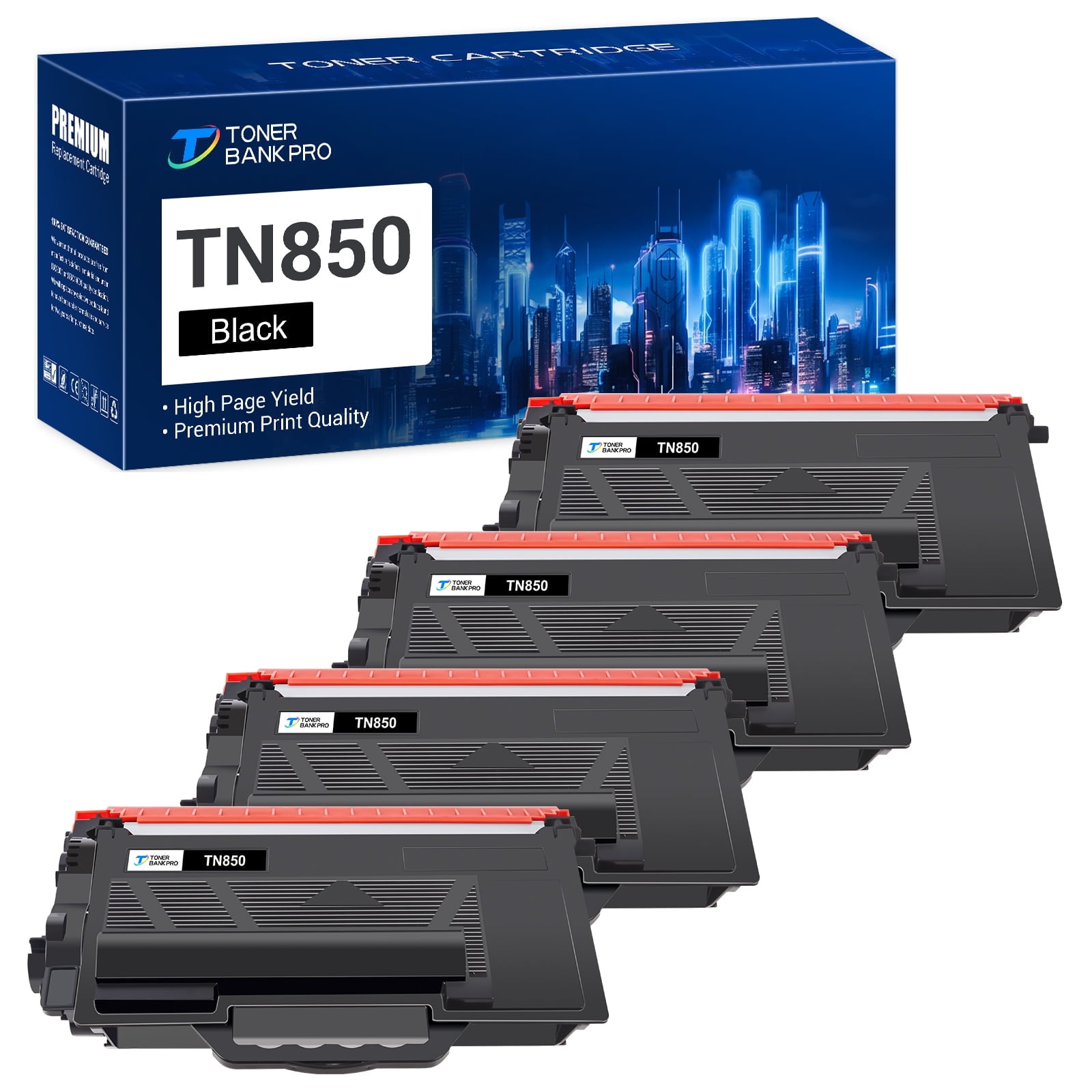 Brother Compatible Toner Cartridge TN850 TN820, 4-Pack for HL-L6200DW ...