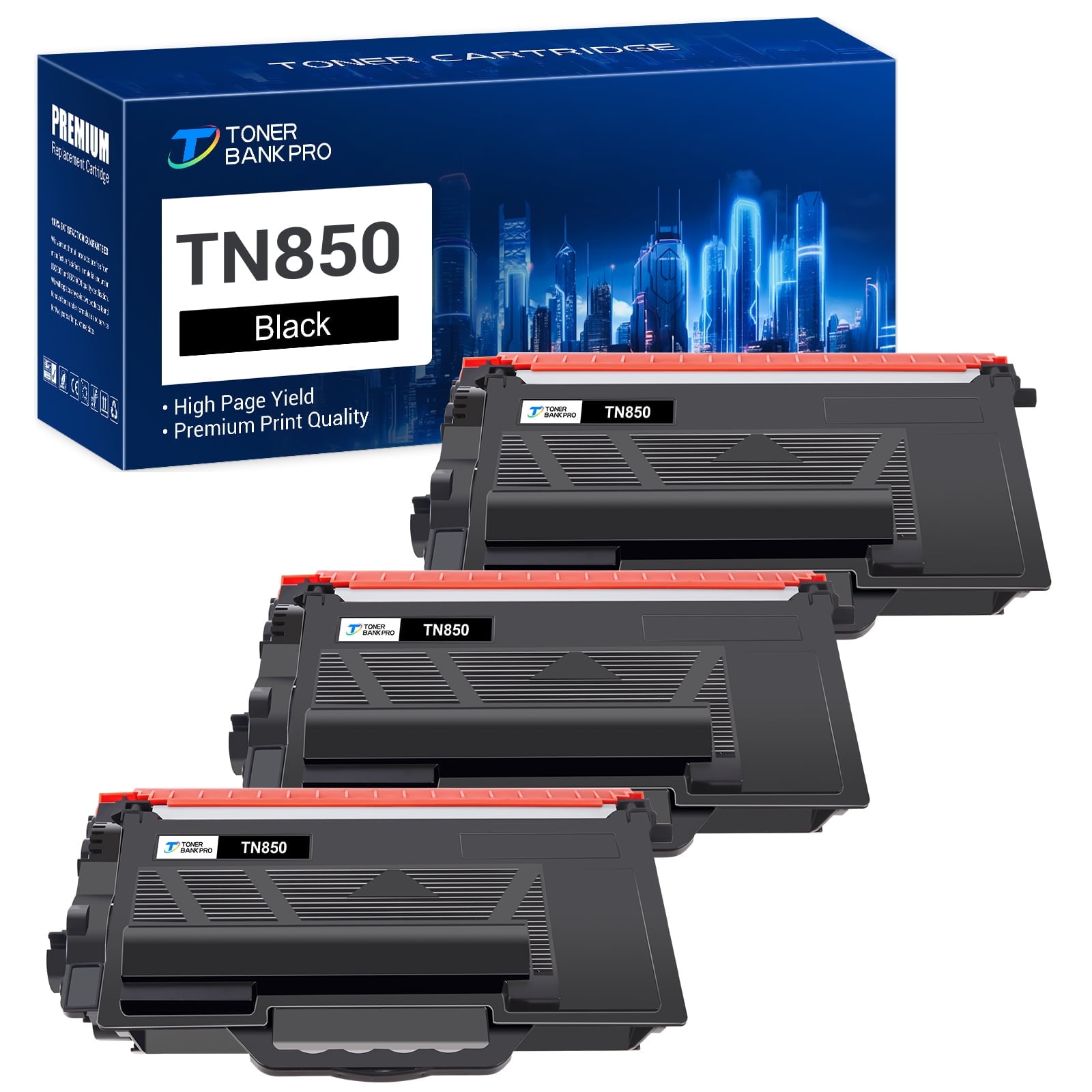 TN850 TN-850 |3-Pack Compatible Black Toner Cartridges for Brother ...