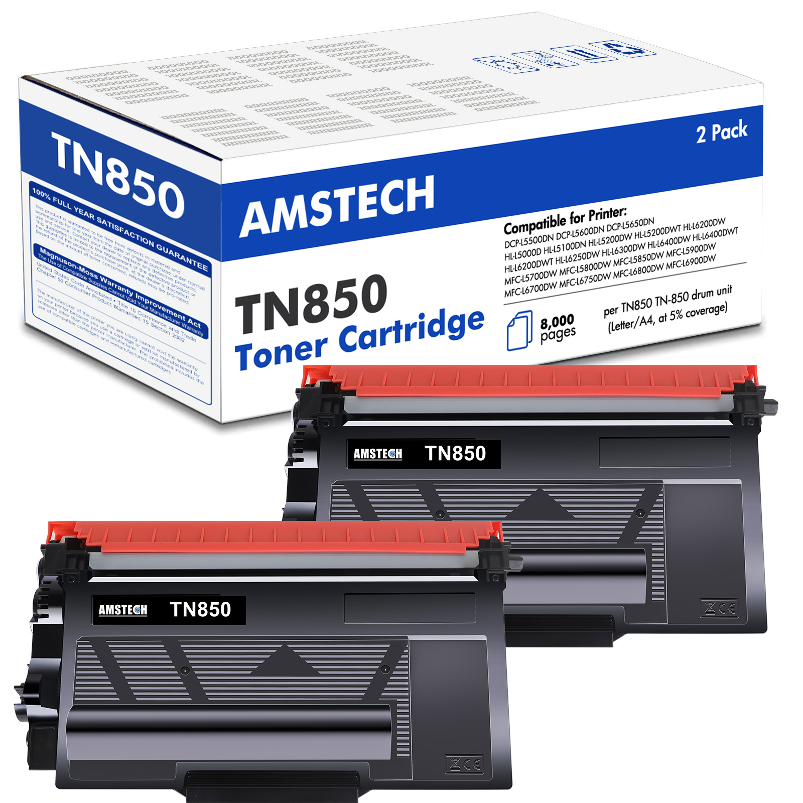 TN850 TN 850 TN820 TN 820 Black High Yield Toner Cartridges for Brother ...