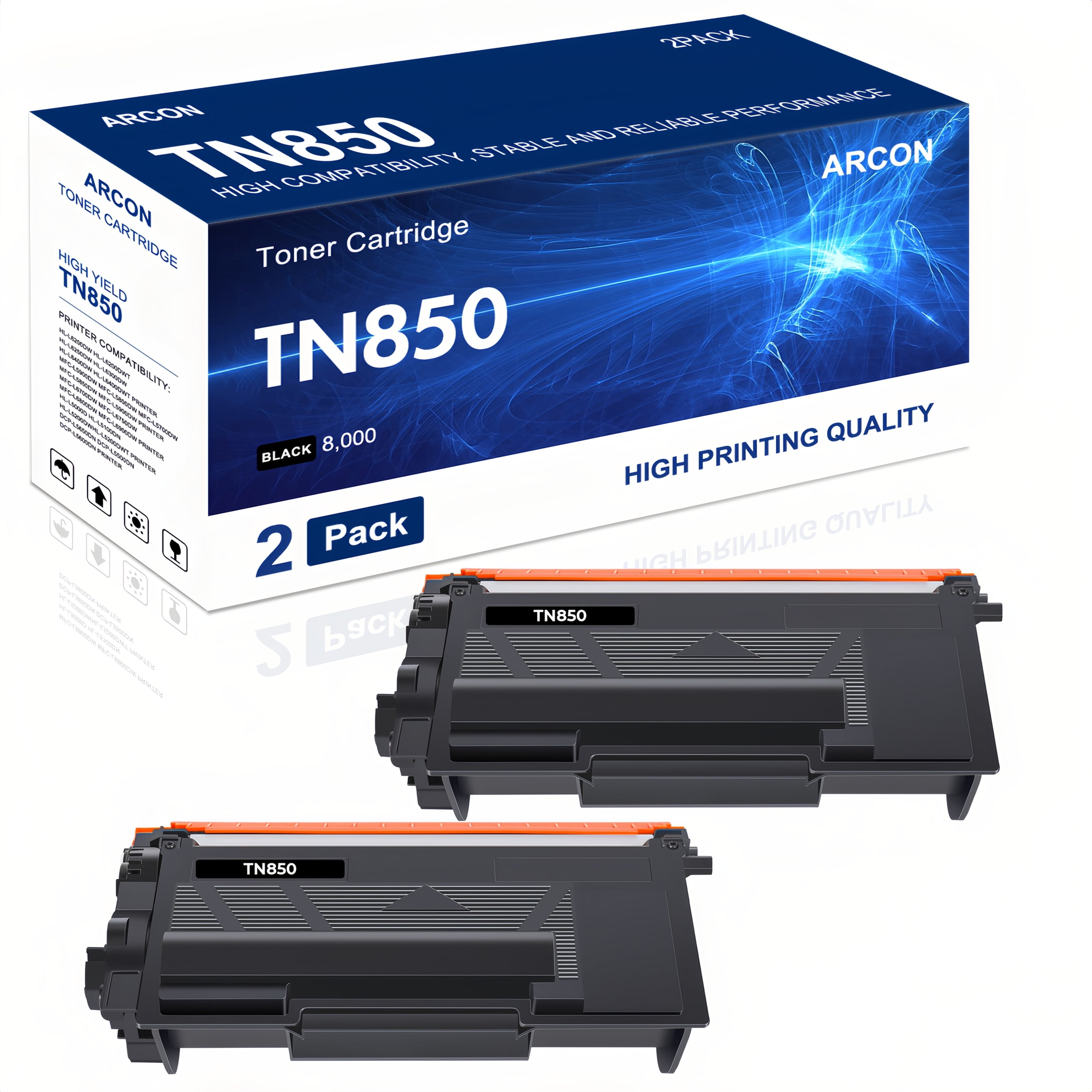 Arcon TN850 TN820 High Yield Black Toner Cartridges for Brother ...