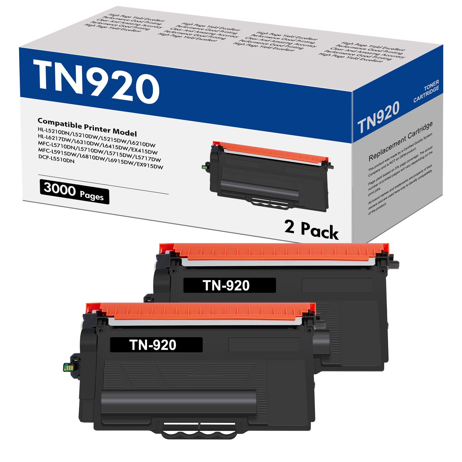Brother Compatible High Yield TN920XL Toner Cartridge 2-Pack by ...