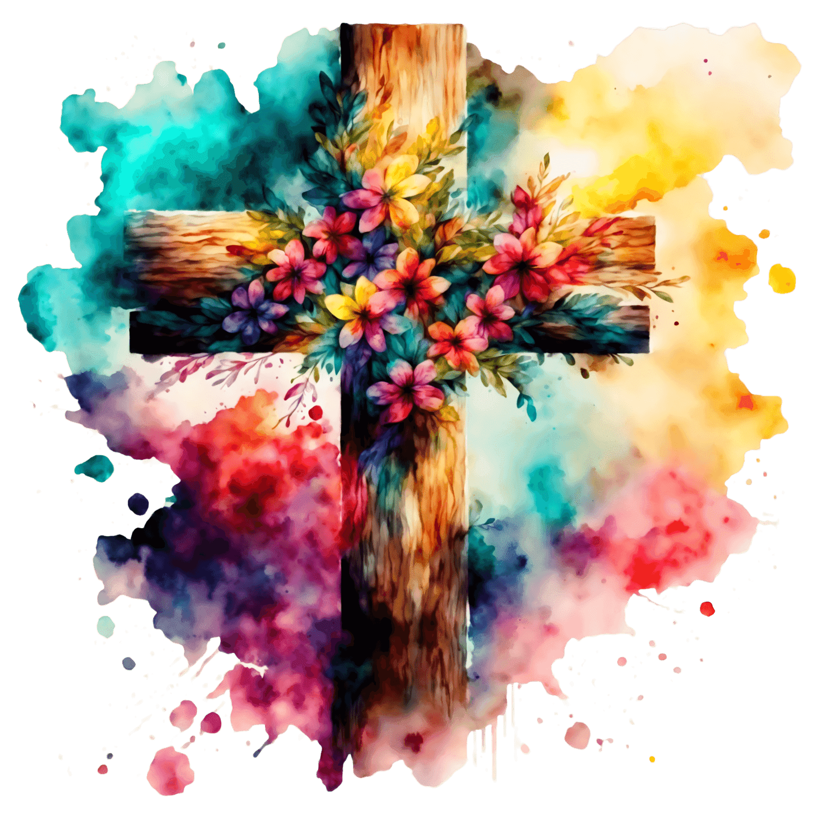 Beautiful Easter Cross with Flowers Edible Image Icing Cake Topper for ...