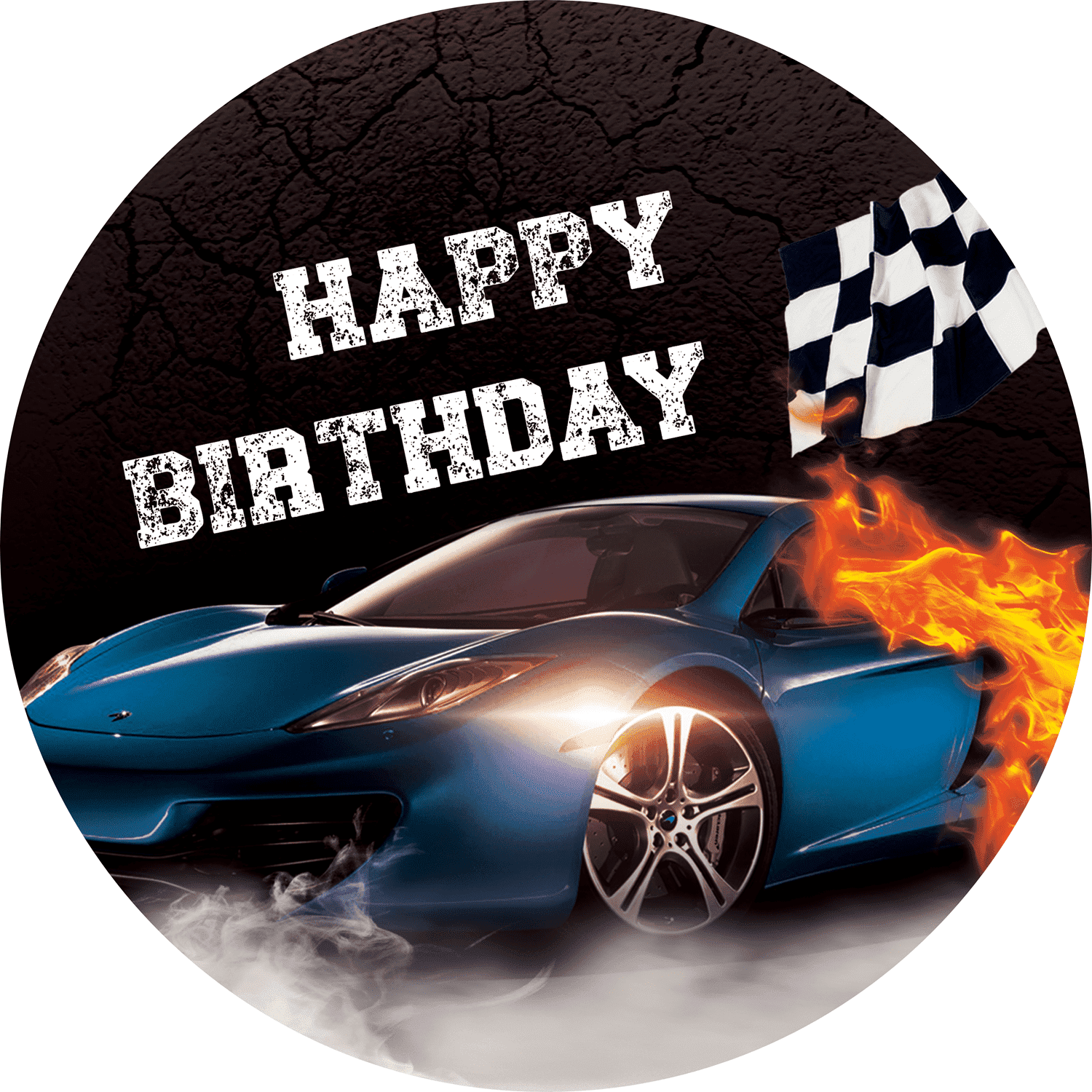 TNCT's Birthday Race Car Edible Icing Image Cake Topper-8 inch Round or ...