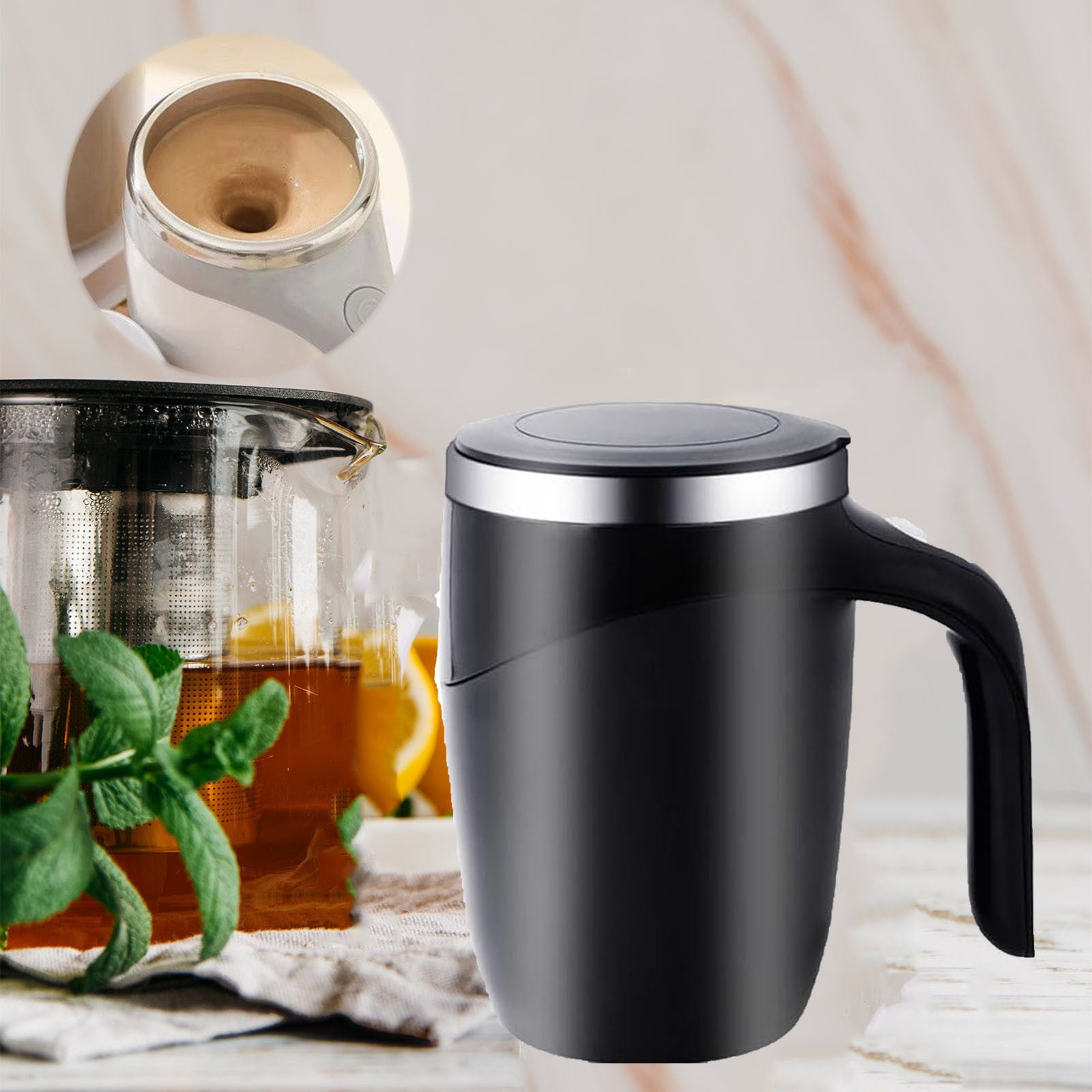 TNDBKQWR Magnetic Coffee Mugs Auto Stirring Coffee Mug Automatic Cup ...