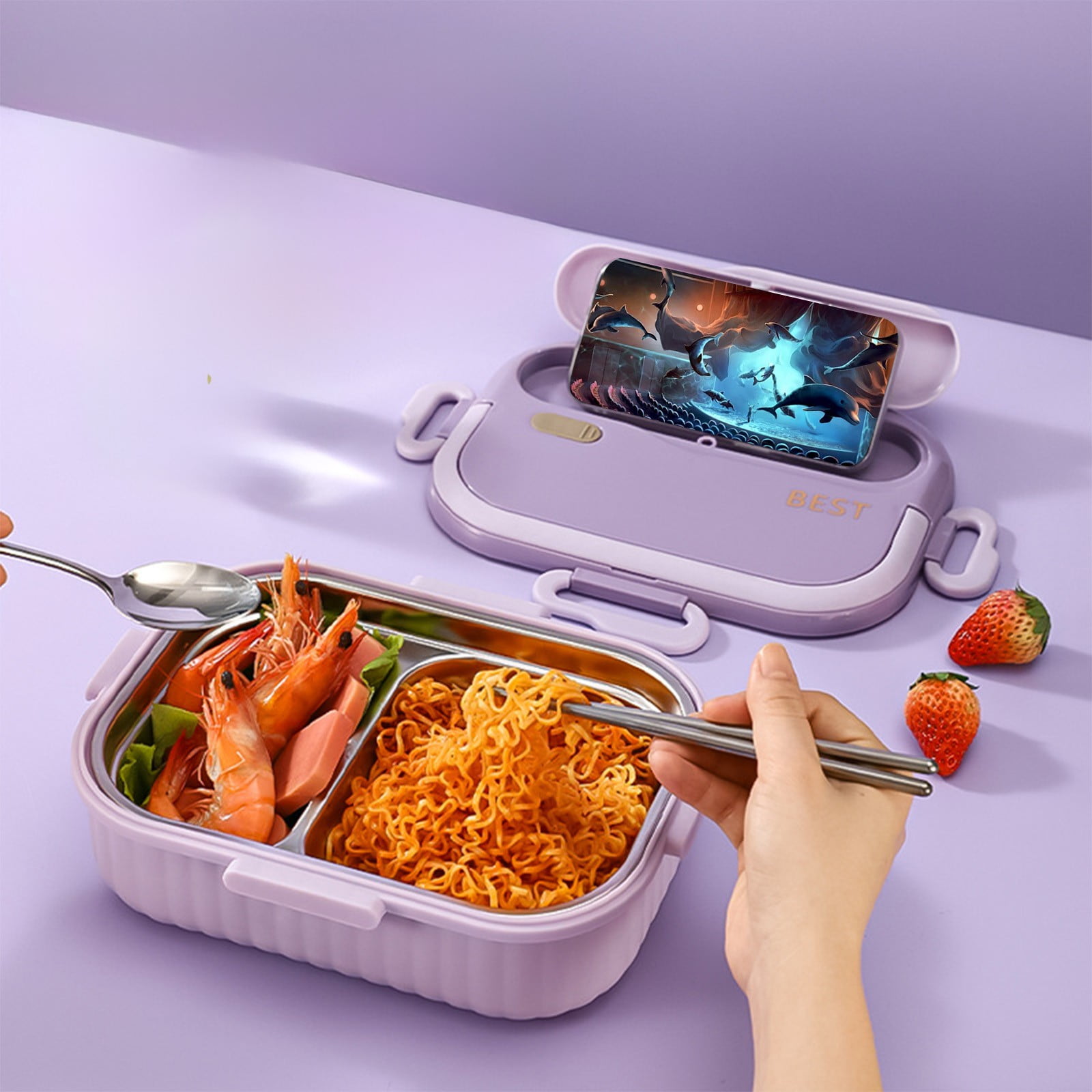 TNDBKQWR Stainless Steel Bento Box for Women Men Microwavable Bento Box ...
