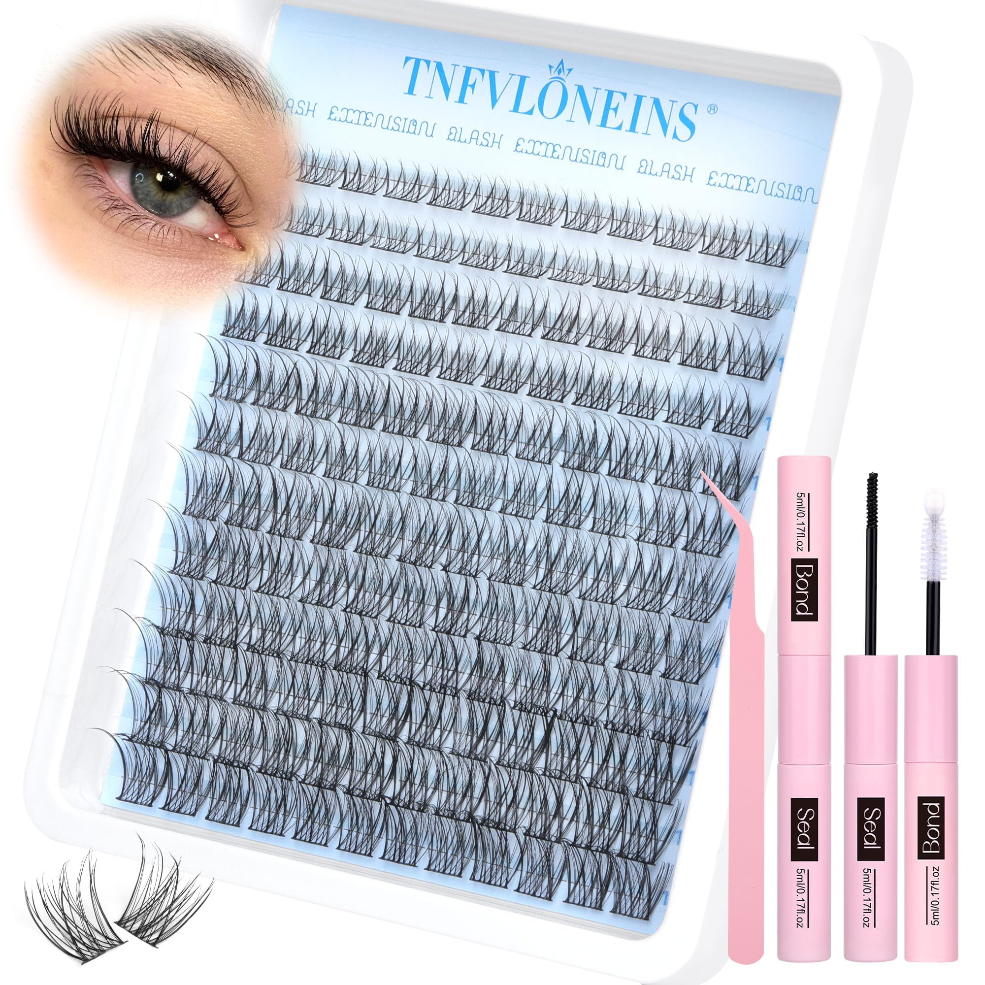 TNFVLONEINS Lash Clusters OLF24 Natural Lash Extension Wispy Eyelash ...