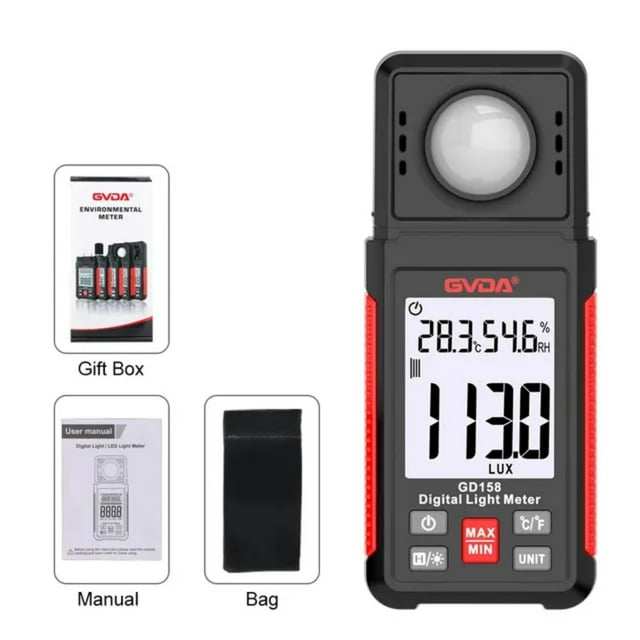 TNHOYUE GD158 Light Meter 200000 Lux Digital Illuminance Meter ...
