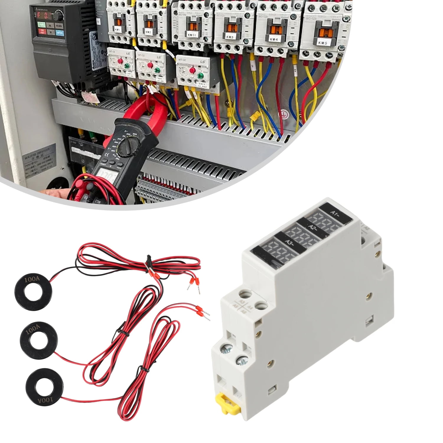 TNHOYUE Three Phase Modular Ampere Meter BA-3R 1-100A Three-term ... TNHOYUE Three Phase Modular Ampere Meter BA-3R 1-100A Three-term ...
