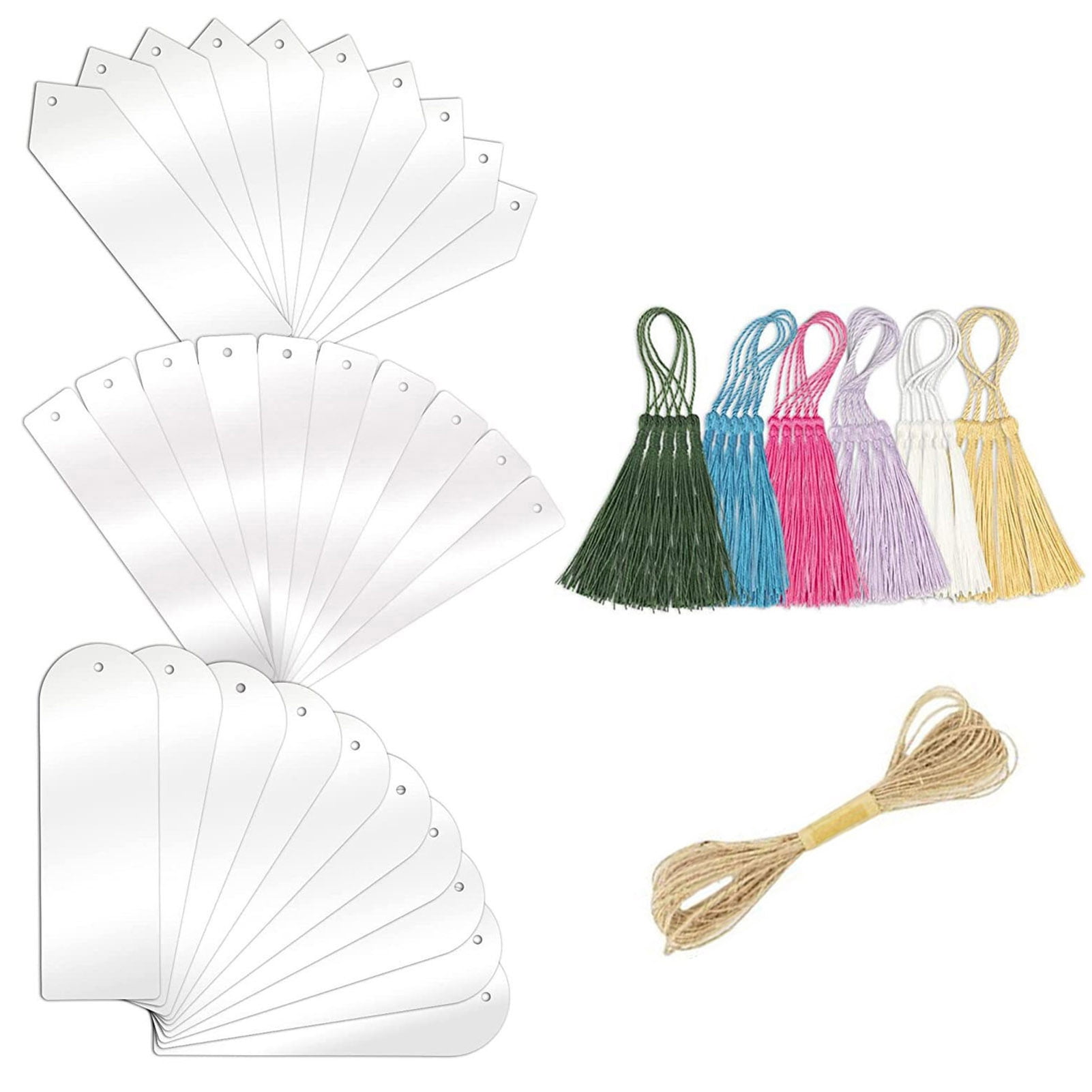 TNOBHG Acrylic Bookmarks Diy Transparent Bookmark with Tassels Smooth ...