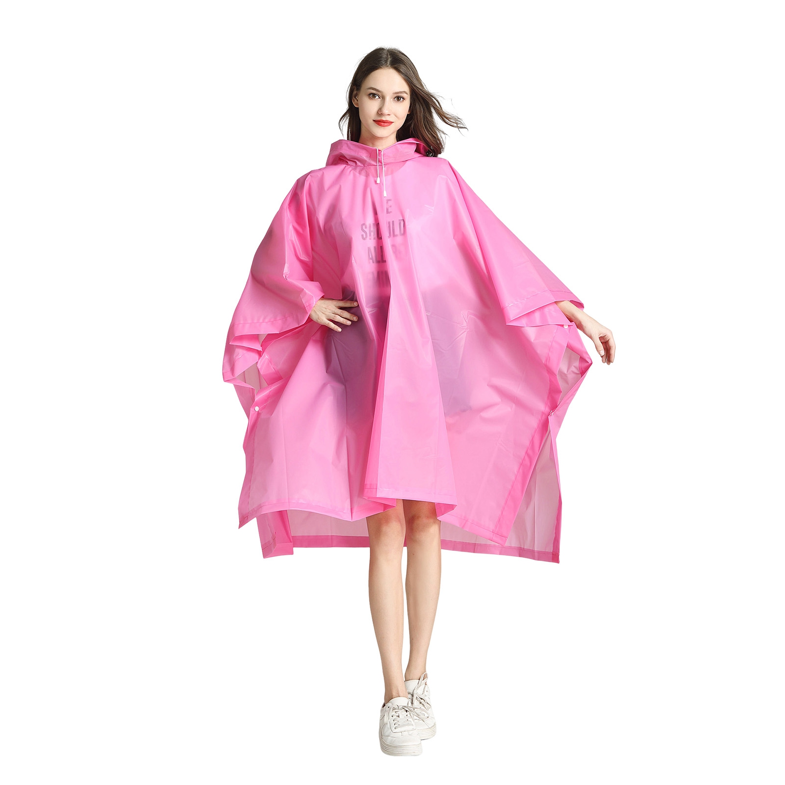 TNOBHG Adult Raincoat Eva Transparent Hooded Raincoat Adult Unisex Mid ...