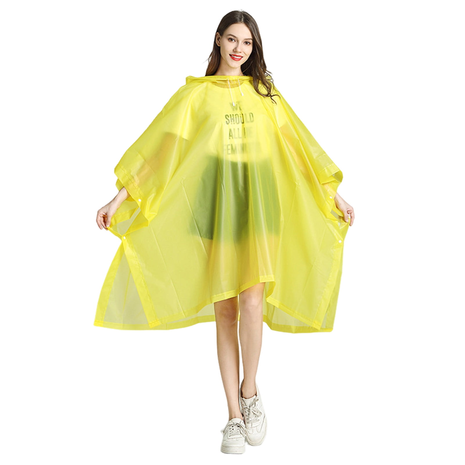 TNOBHG Adult Raincoat Eva Transparent Hooded Raincoat Adult Unisex Mid ...
