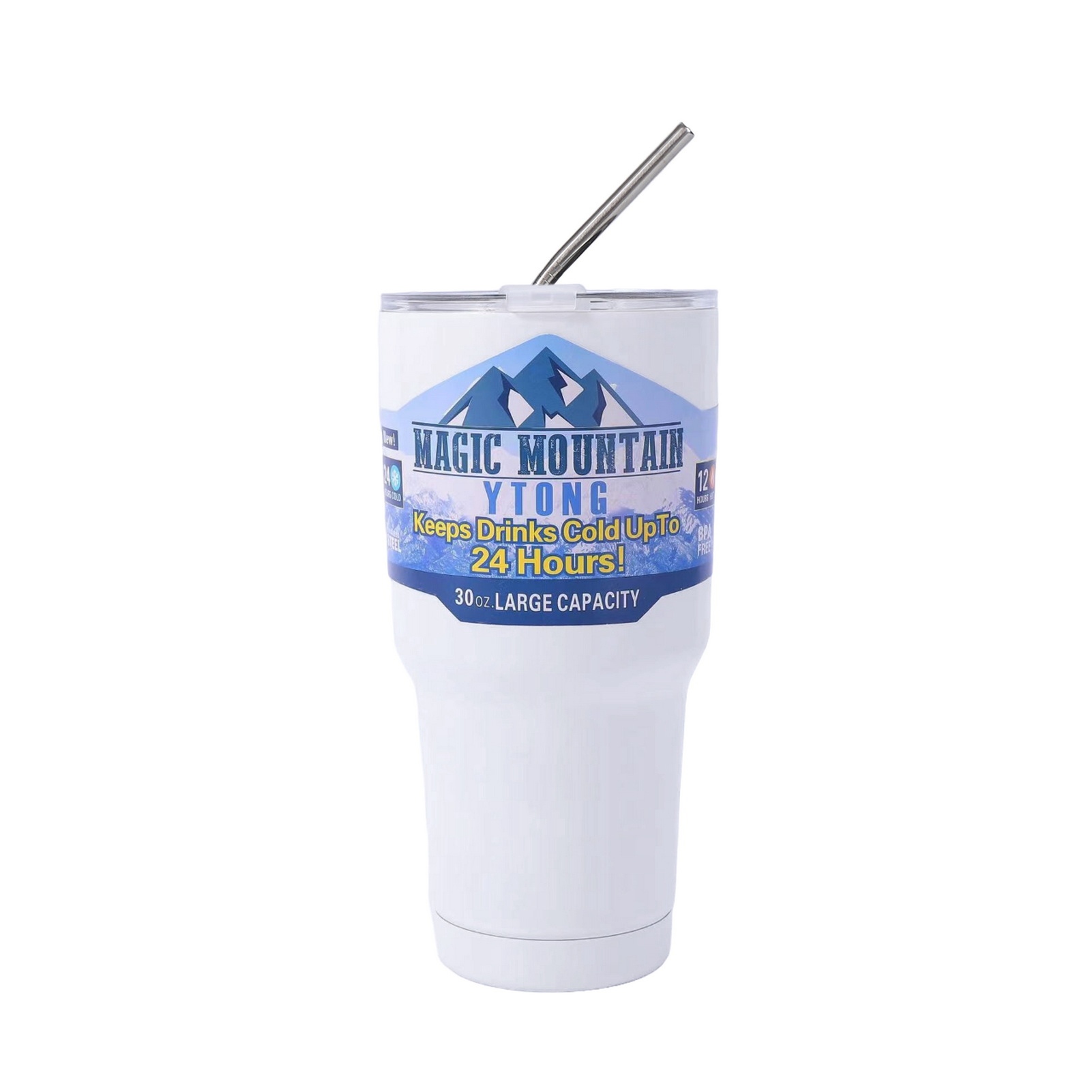 TNOBHG Ice Cup with Straw Stainless Steel Ice Cup 900ml Capacity ...
