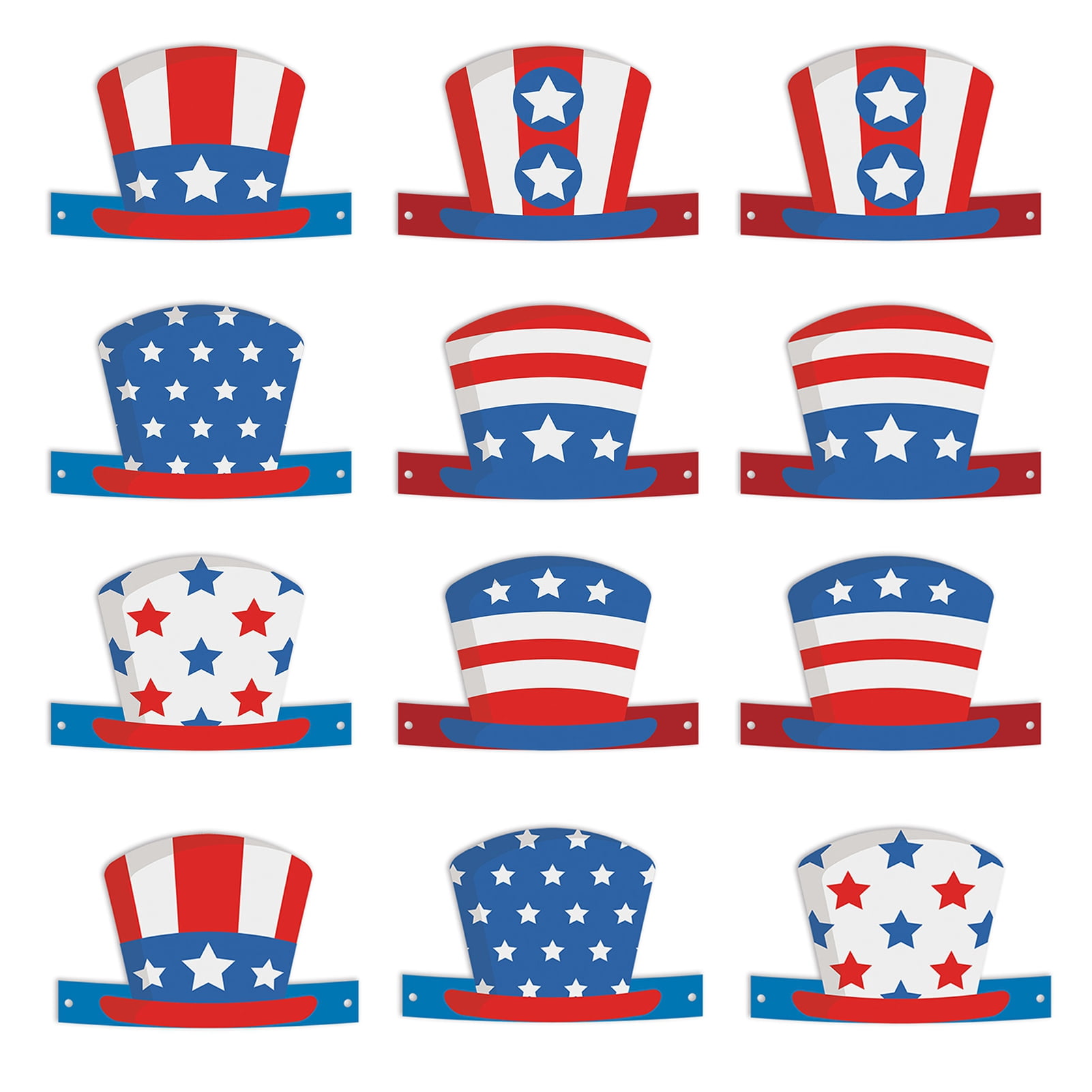 TNOBHG Independence Day Party Hats 6/12pcs Independence Day Paper Hat ...