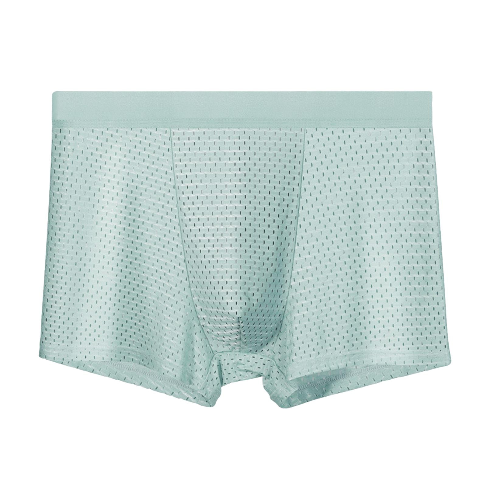 TNOBHG Men Shorts Men Ice Silk Mesh Shorts Briefs Mid-rise Elastic ...