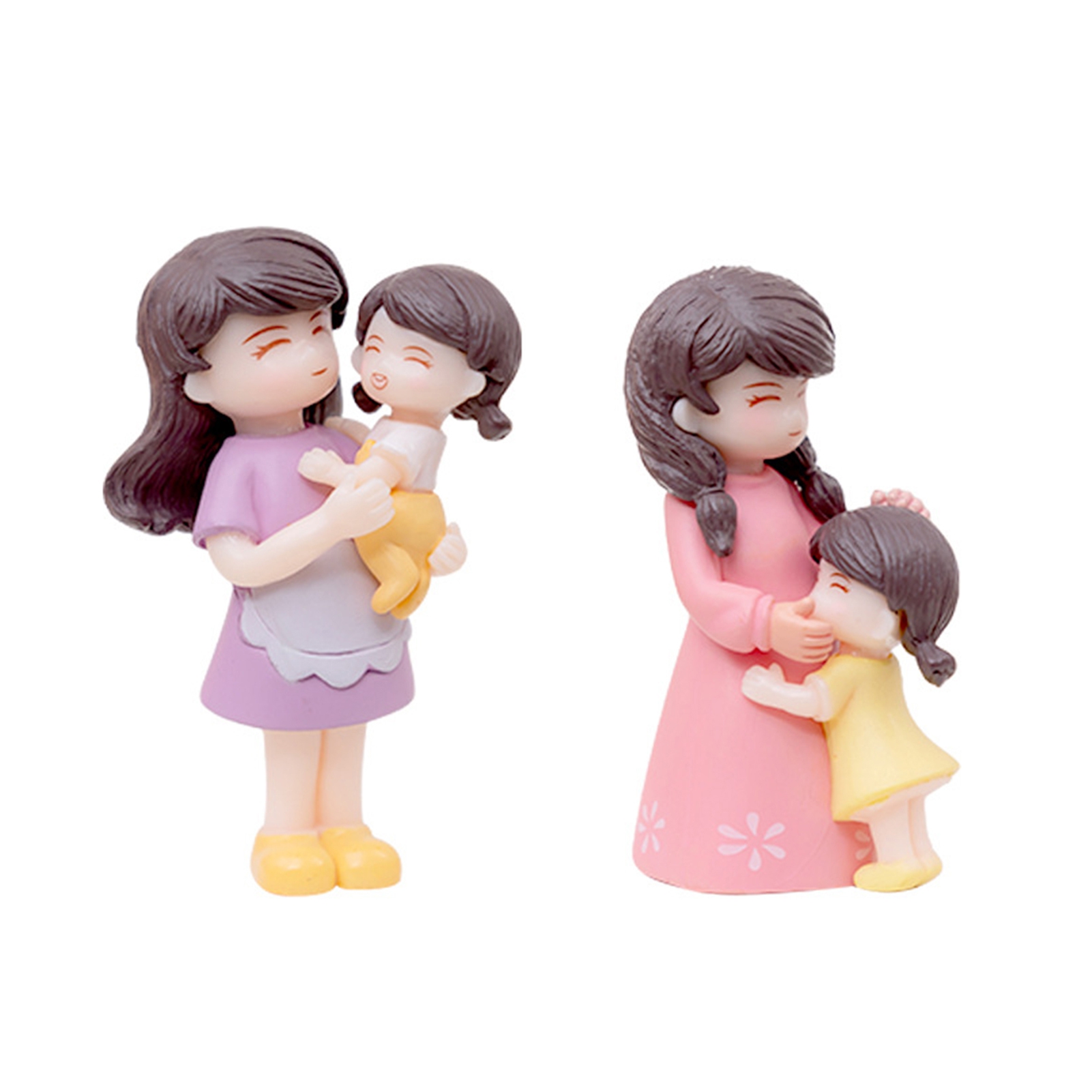 TNOBHG Mother Daughter Sculpture 2pcs Mother Daughter Miniature Figures ...
