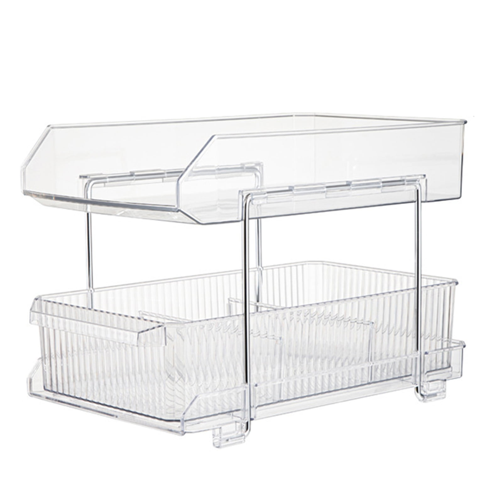 TNOBHG Storage Rack with Push-pull Handle Two-tier Detachable Partition ...