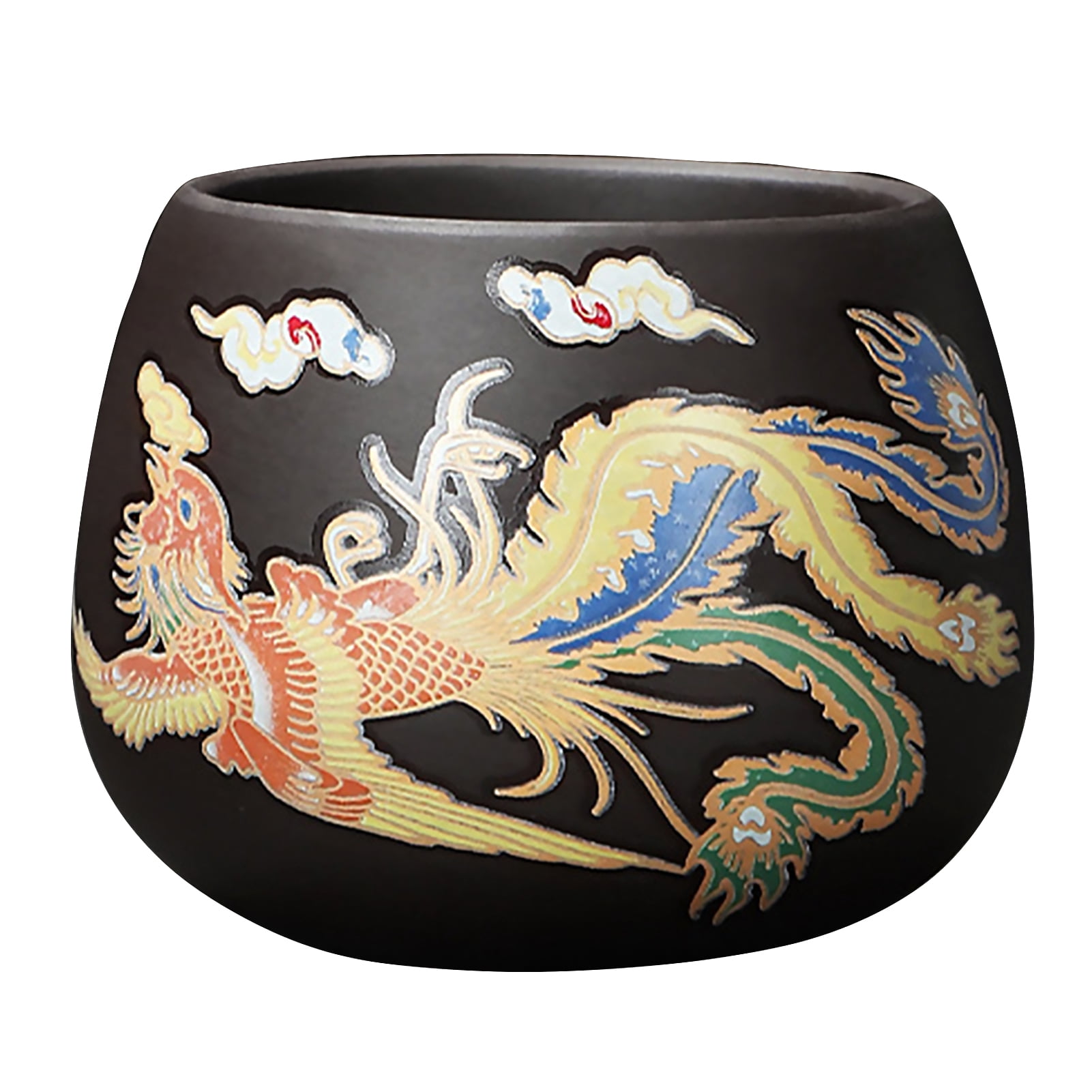 TNOBHG Unique Tea Vessel Hand-made Dragon Phoenix Clay Teapot Set Zisha ...