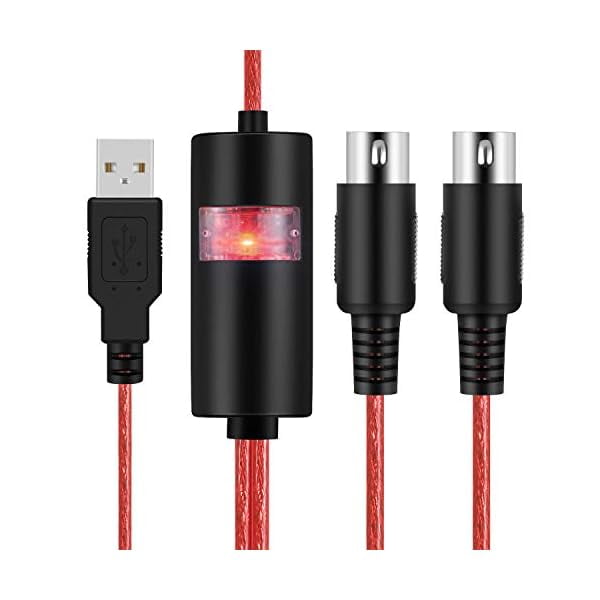 TNP Midi to USB Cable Interface Converter - in Out Midi Cable Host ...