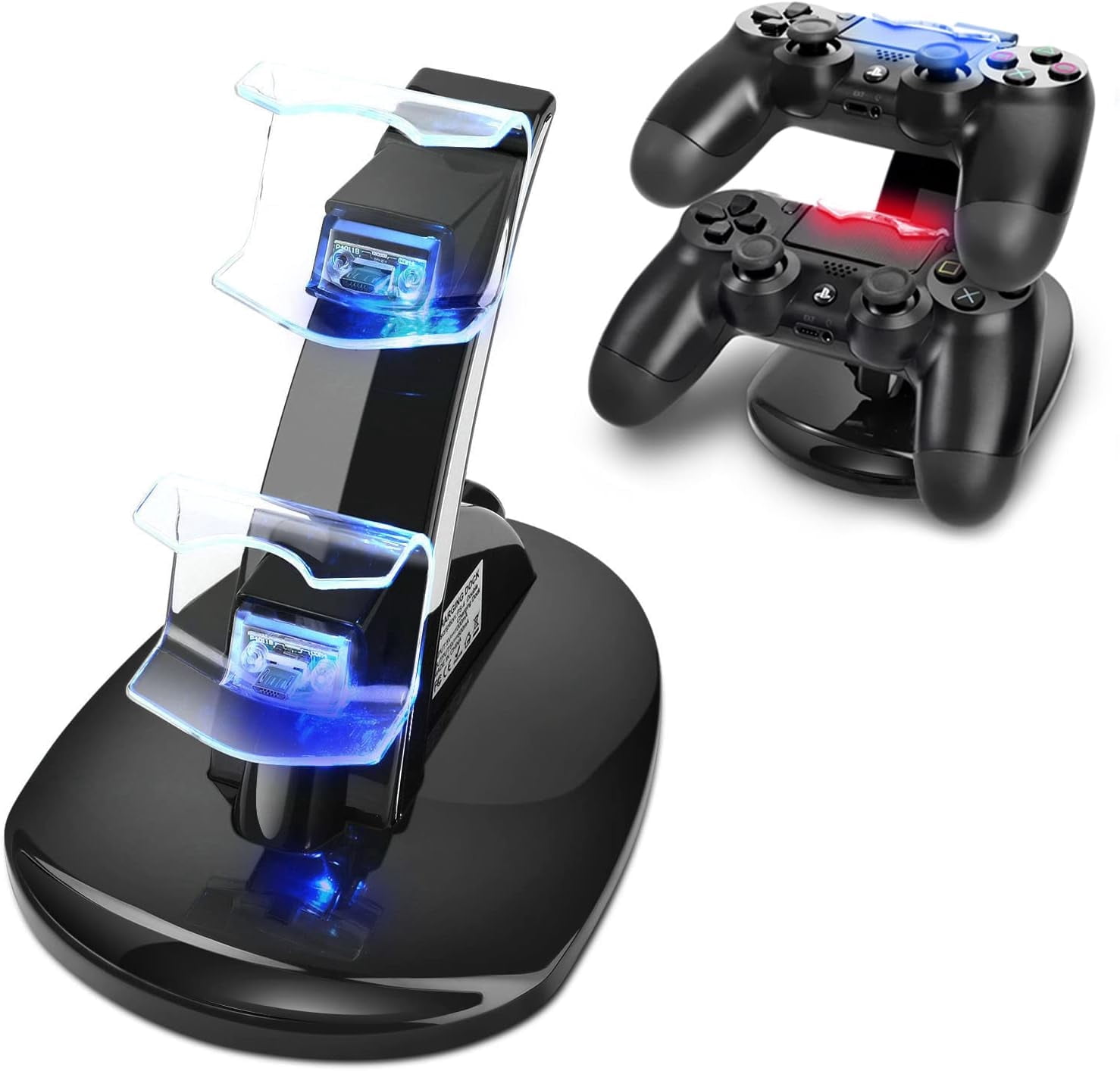 Perzomido PS4 Controller Charger, Dual Charging Dock with LED Indicator ...