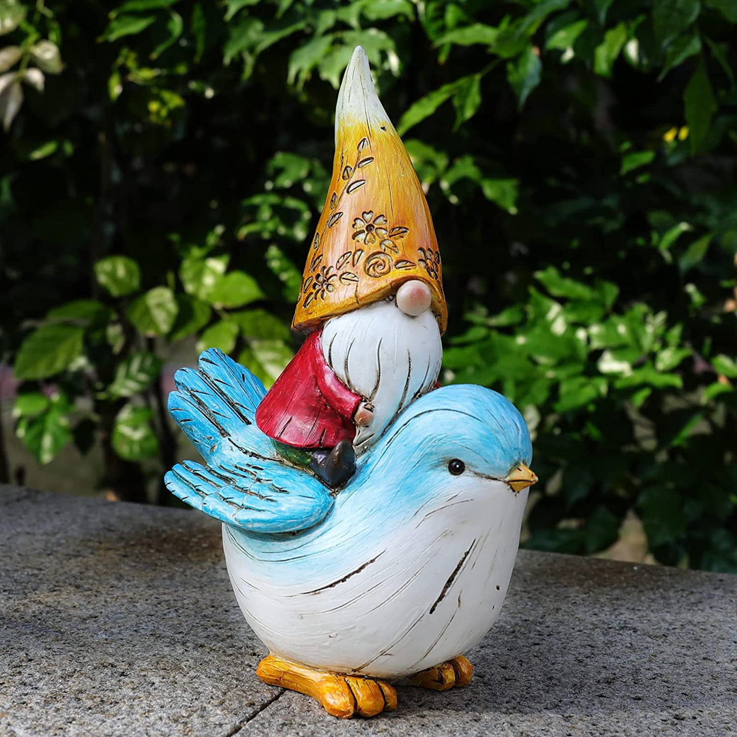 TNSAWRRYOE 7.1inch Garden Gnome Statue Outdoor Decor - Garden Gnomes ...
