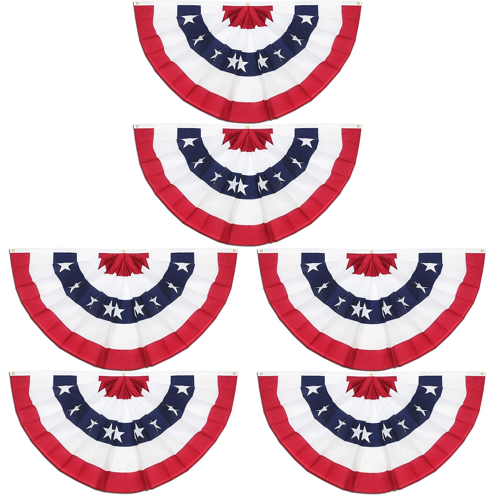 TNSAWRRYOE American Independence Day Pleated Fan Flags-1.5ft*3ft&3ft ...
