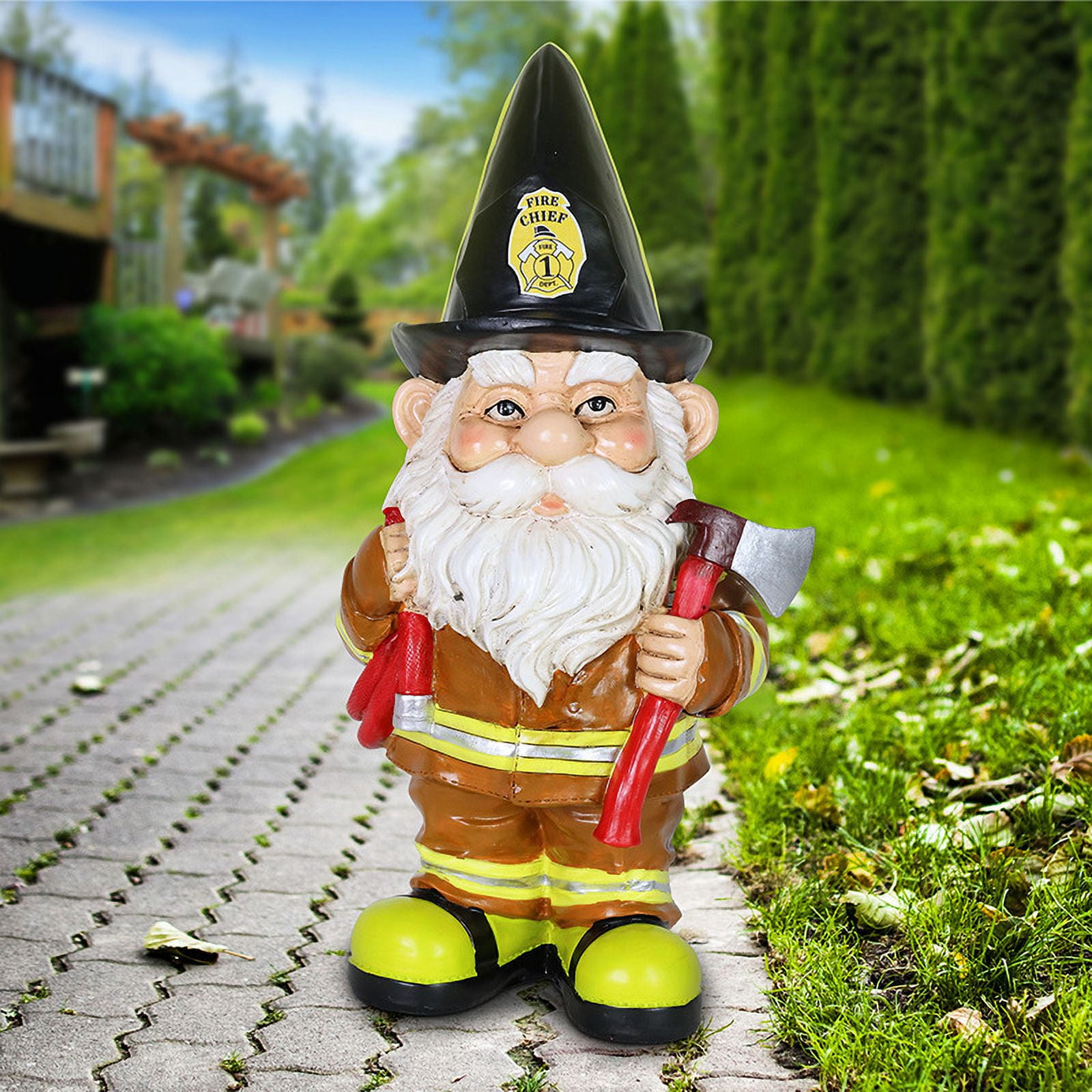 TNSAWRRYOE Firefighter Fred Statue Gnome Dwarf Resin Decoration ...