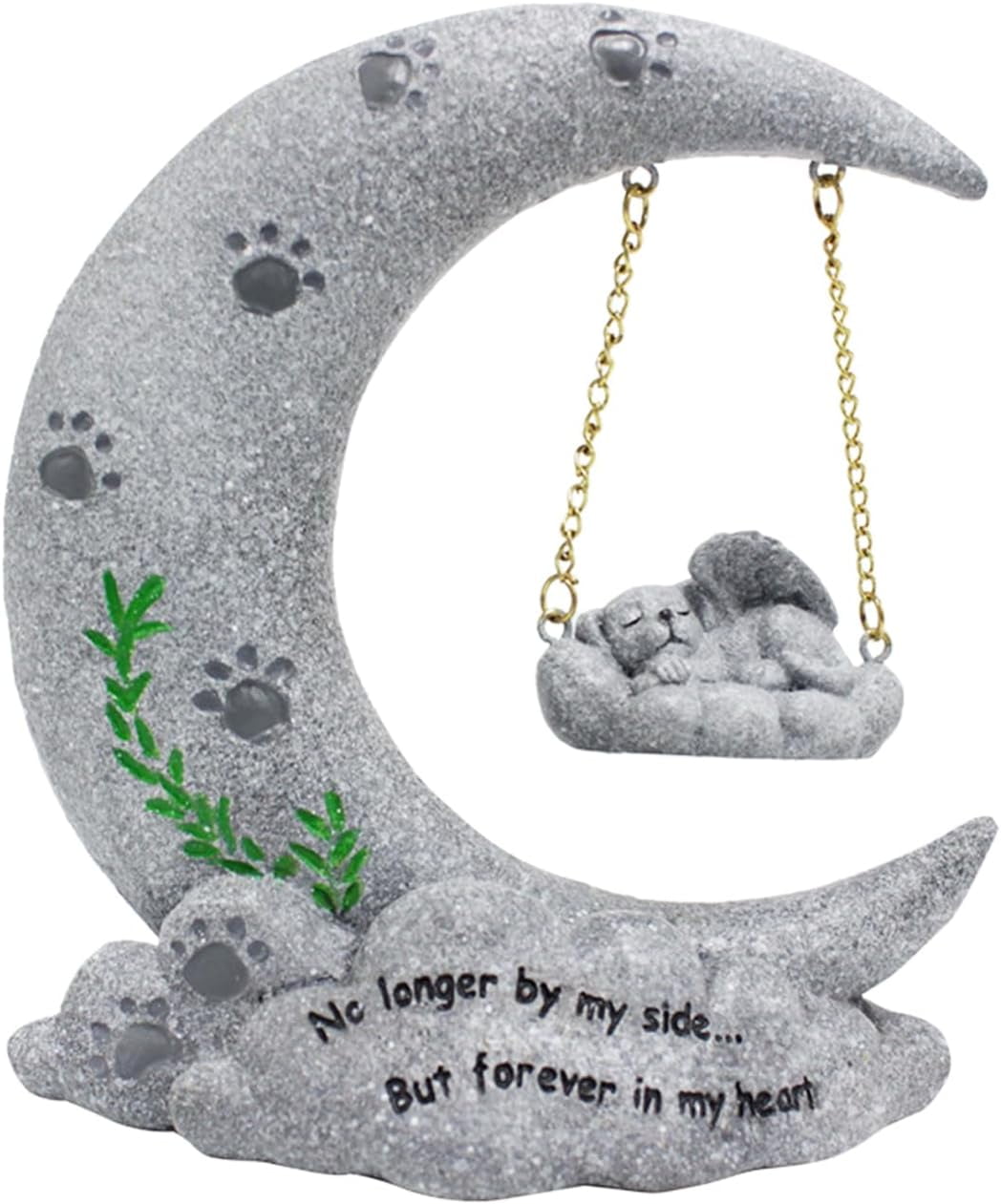 TNSAWRRYOE Pet Memorial Grave Markers Resin Statue-Moon&Swing Design ...