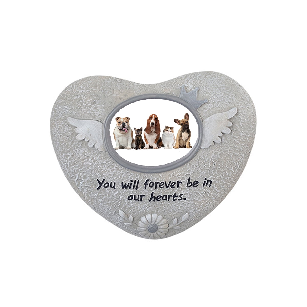 TNSAWRRYOE Pet Memorial Stone with Photo Frame-Angel/Dog/Cat Paw Resin ...