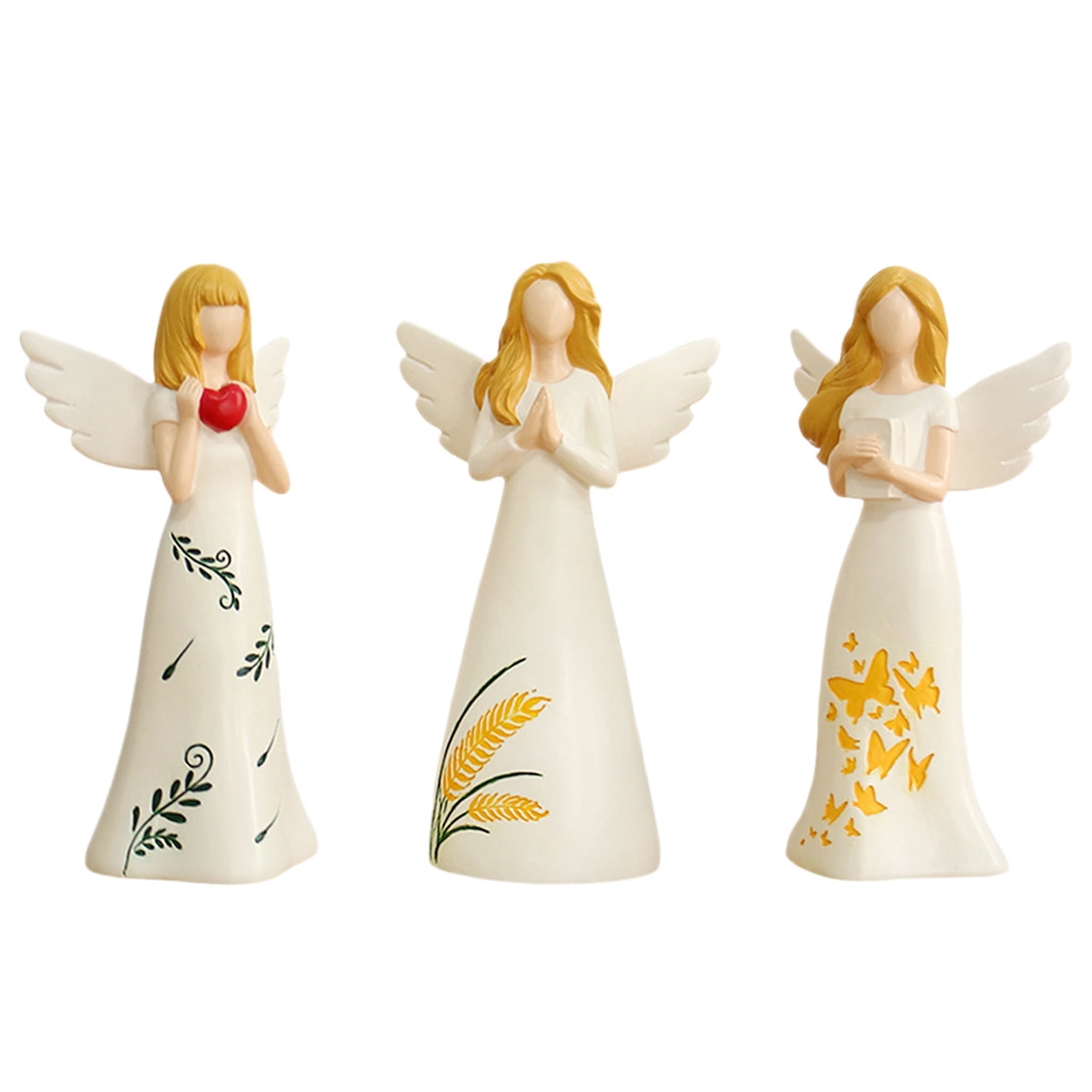 TNSAWRRYOE Set of 3 Beige Angel Figurines-Home Decor for Bedroom,Living ...