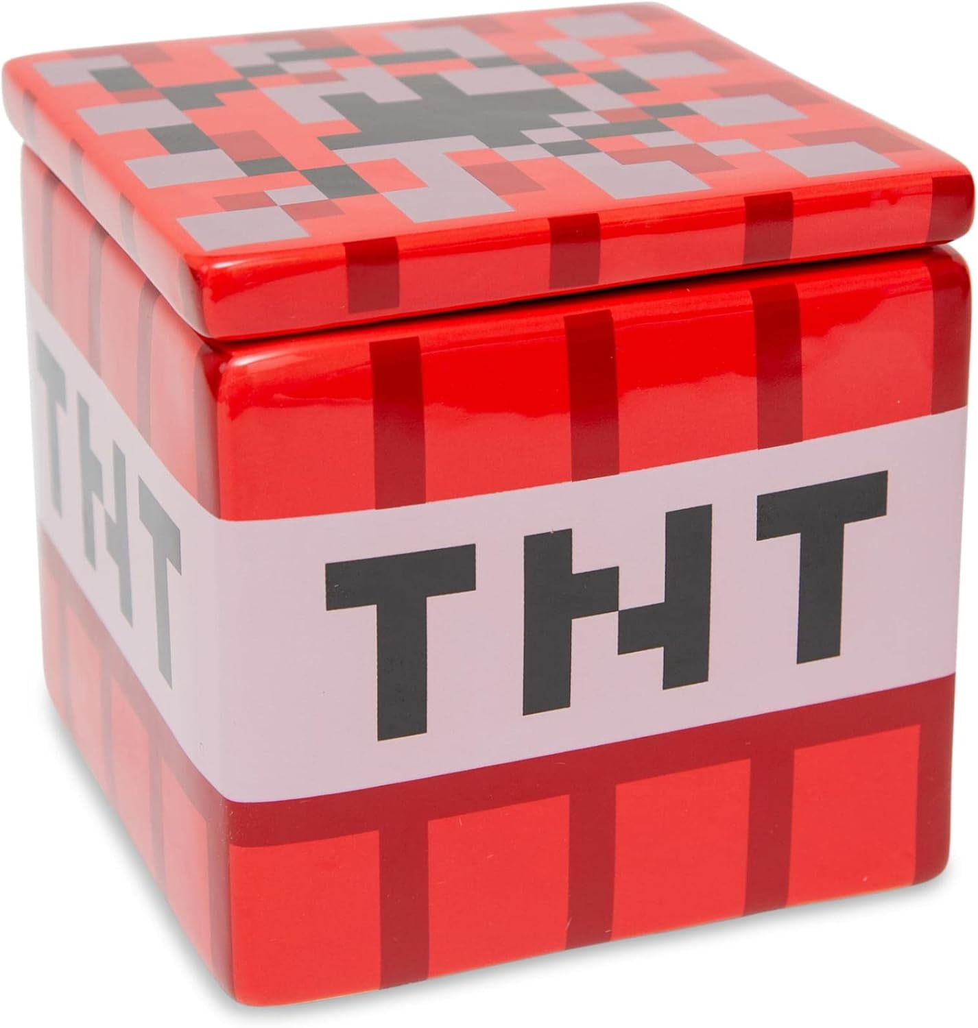 TNT Block 6-Inch Ceramic Cookie Jar Container with Lid | Kitchen ...