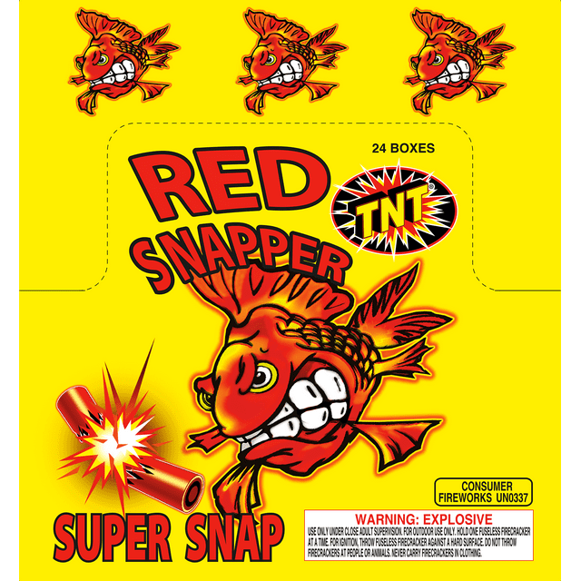 TNT Fireworks, Hawaii Red Snapper Yellow Box, Adult Snaps Noise Makers ...
