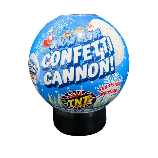 TNT Fireworks, Snow Globe Confetti Cannon, White Shaped Snowflakes ...